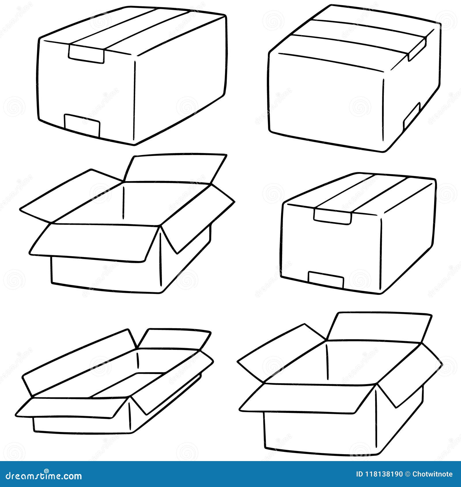 Vector set of box stock vector. Illustration of freight - 118138190