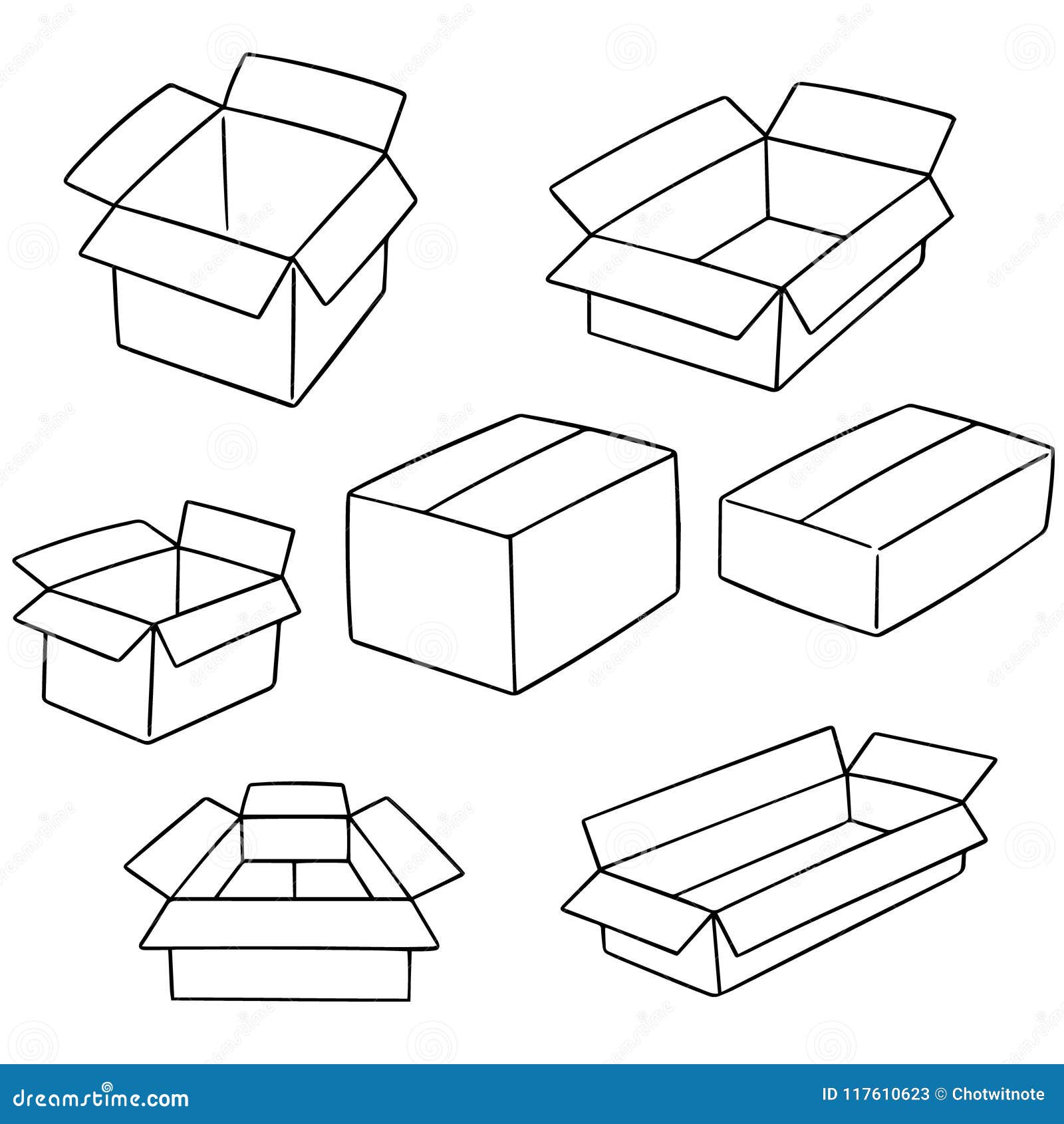 Vector set of box stock vector. Illustration of idea - 117610623
