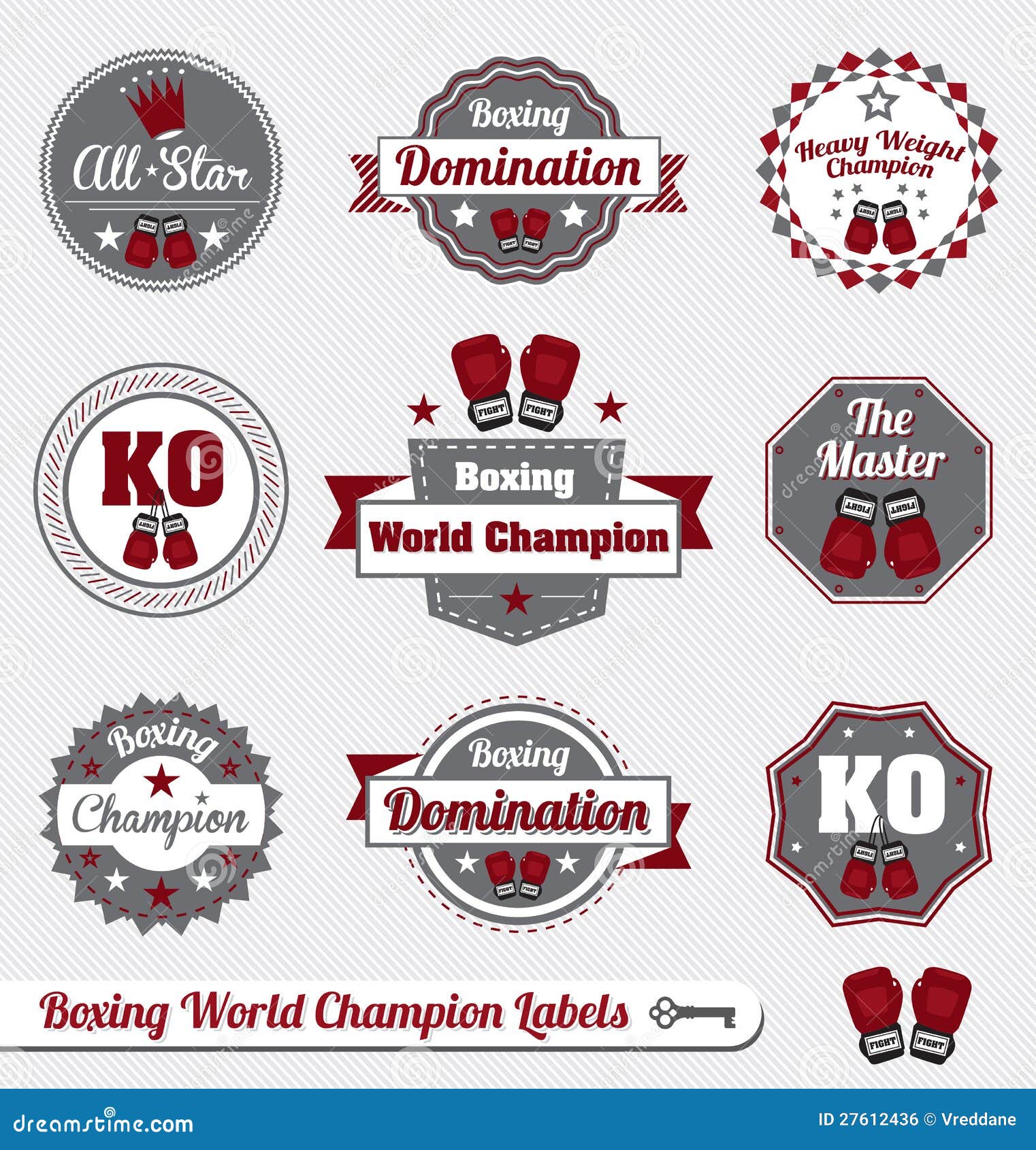 Vector Set: Boxing Champion Labels And Icons | CartoonDealer.com #27612436