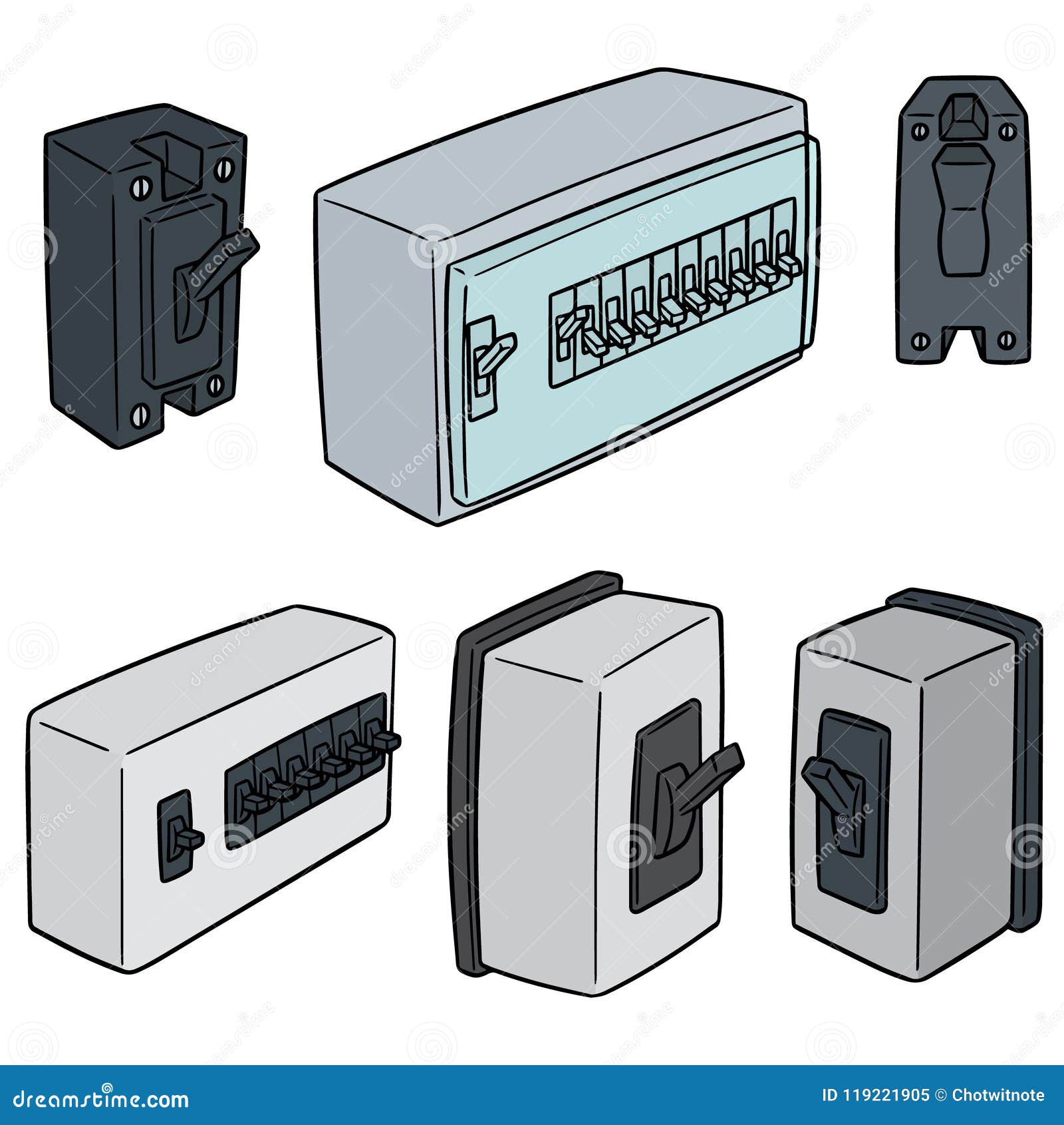 Vector Set of Breaker Switch Stock Vector - Illustration of current ... Vector Set of Breaker Switch Stock Vector - Illustration of current ...