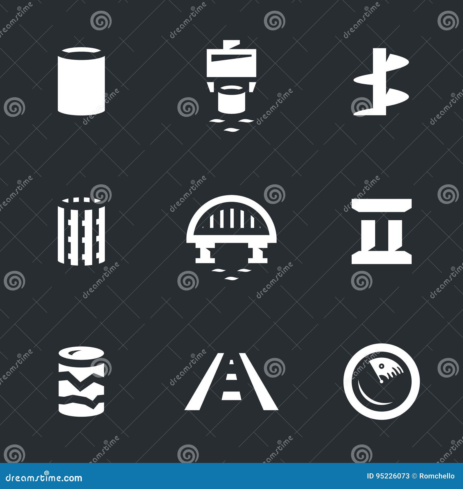 Vector Set Of Bridge Building Icons. | CartoonDealer.com #95226073