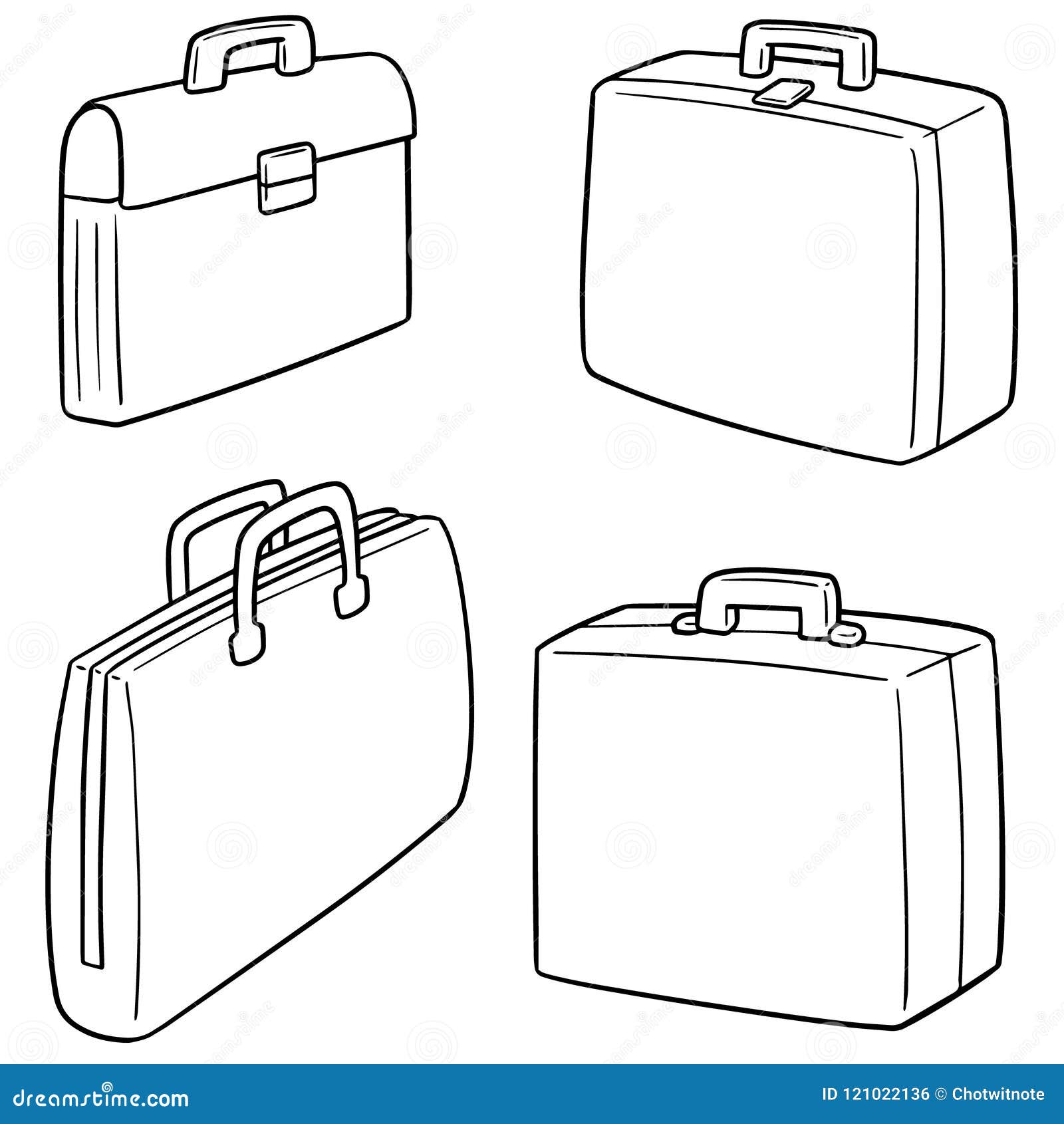 Vector set of briefcase stock vector. Illustration of office - 121022136