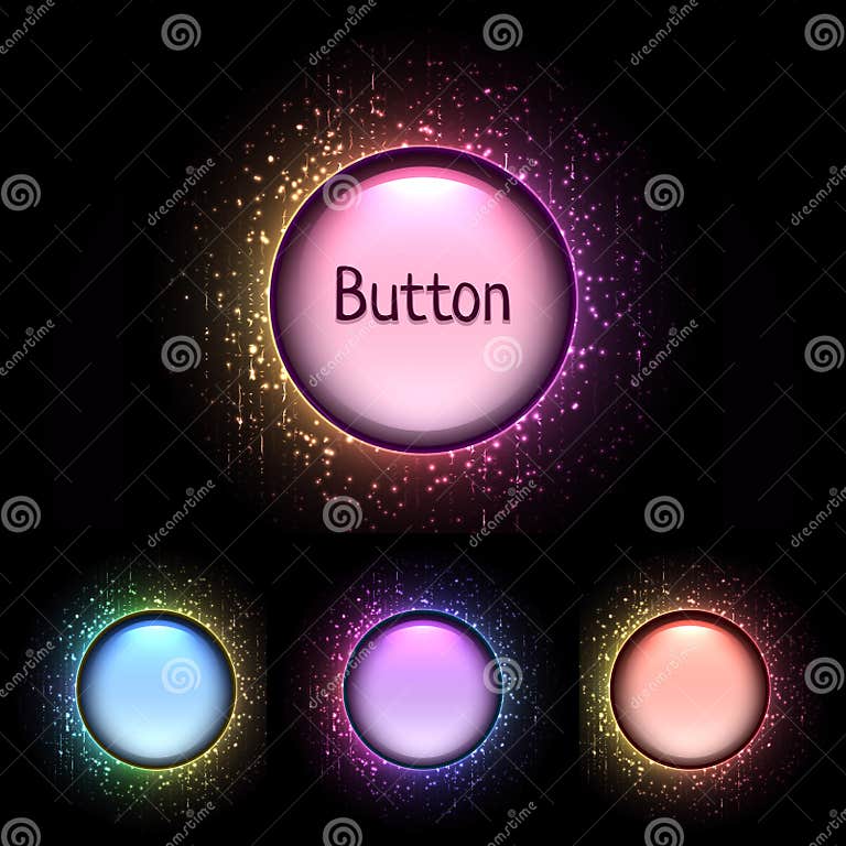 Vector Set of Bright Color Shiny Buttons Stock Vector - Illustration of ...