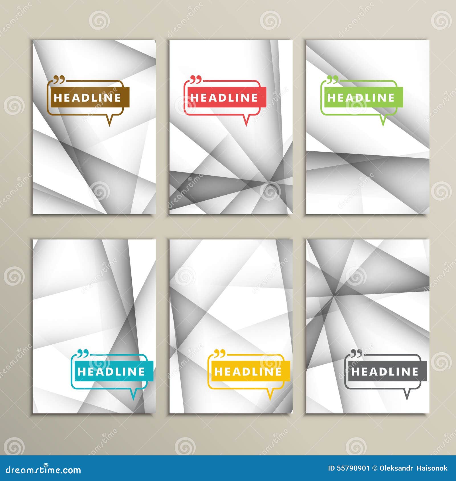 Vector Set of Brochures. Abstract Line Background Stock Vector ...