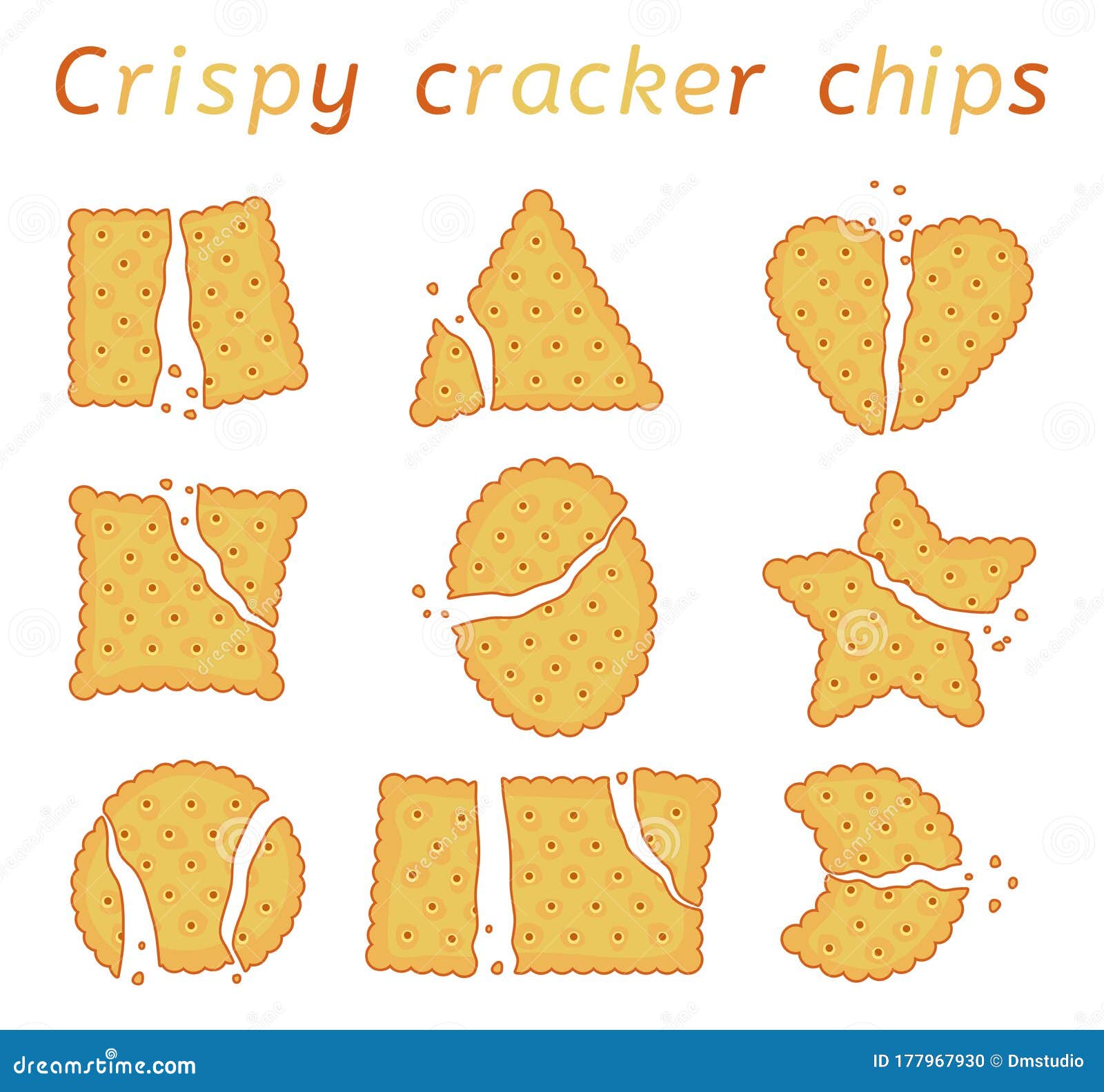 Vector Set Of Cracker Chips Of Various Shapes | CartoonDealer.com ...