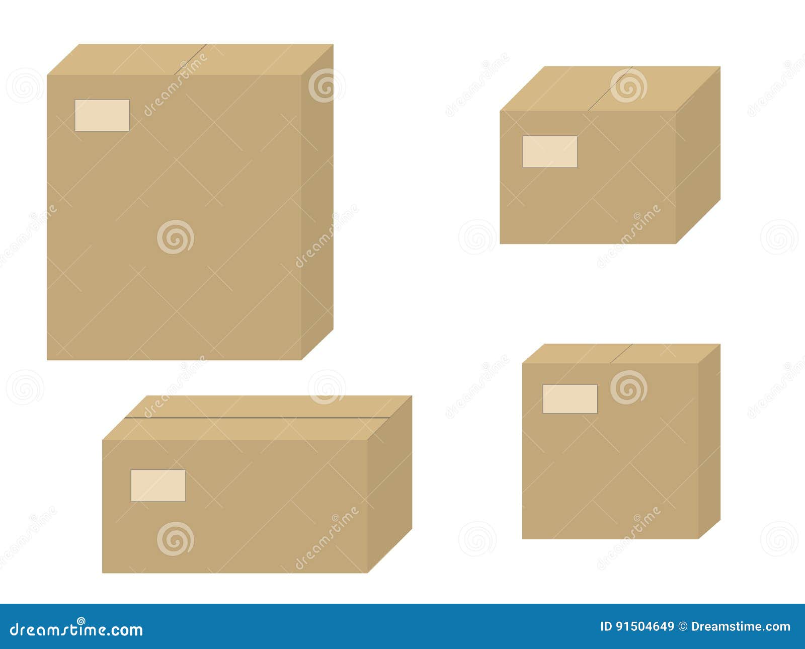 Closed Carton Cardboard Box Cartoon Vector | CartoonDealer.com #93156281