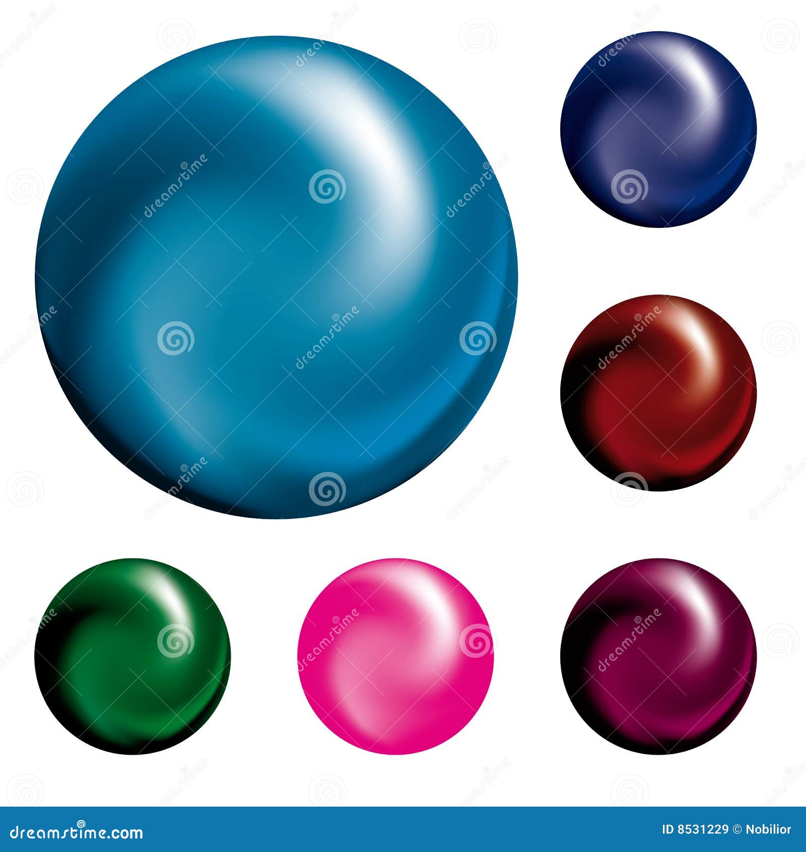 Vector set of bubles stock vector. Illustration of reflection - 8531229