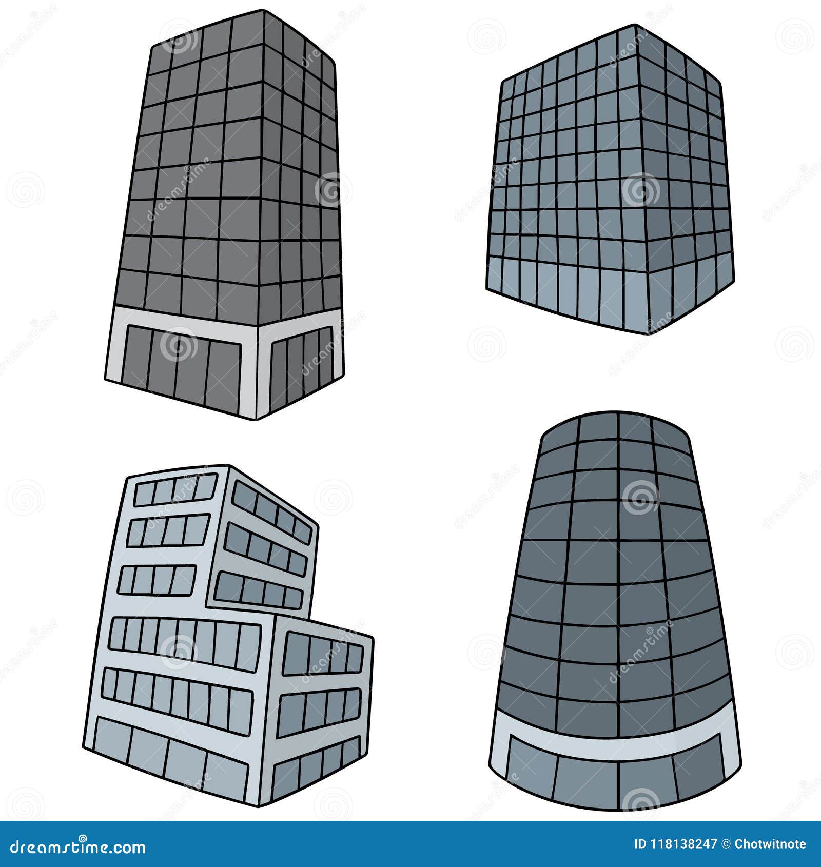 Vector set of building stock vector. Illustration of idea - 118138247