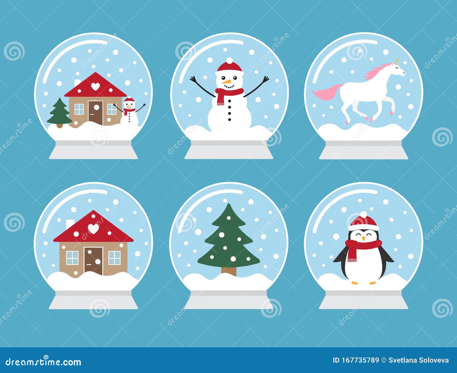 Vector Set Bundle of Different Snowball Stock Illustration ...