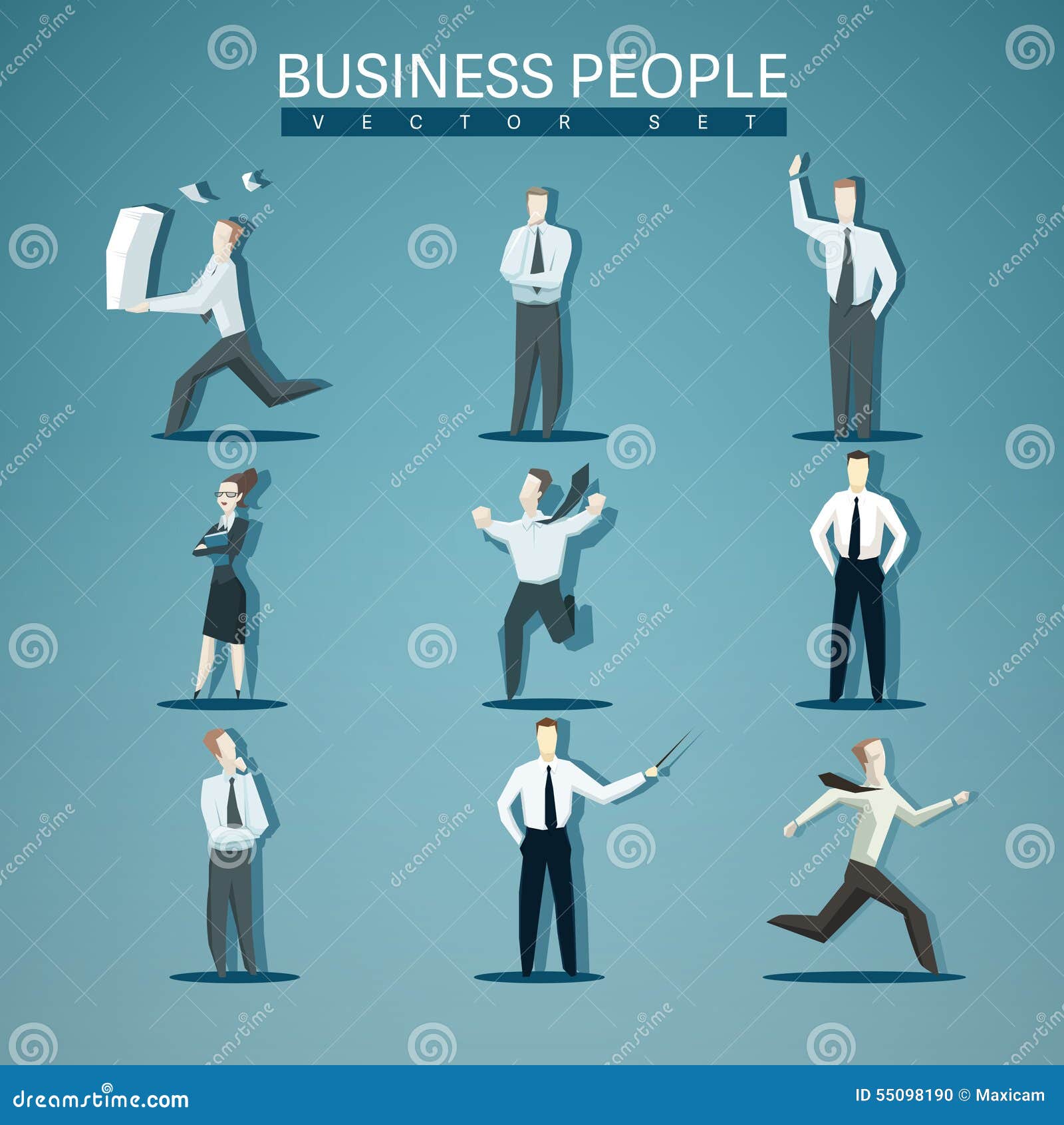 Vector Set of Business People Stock Vector - Illustration of element ...