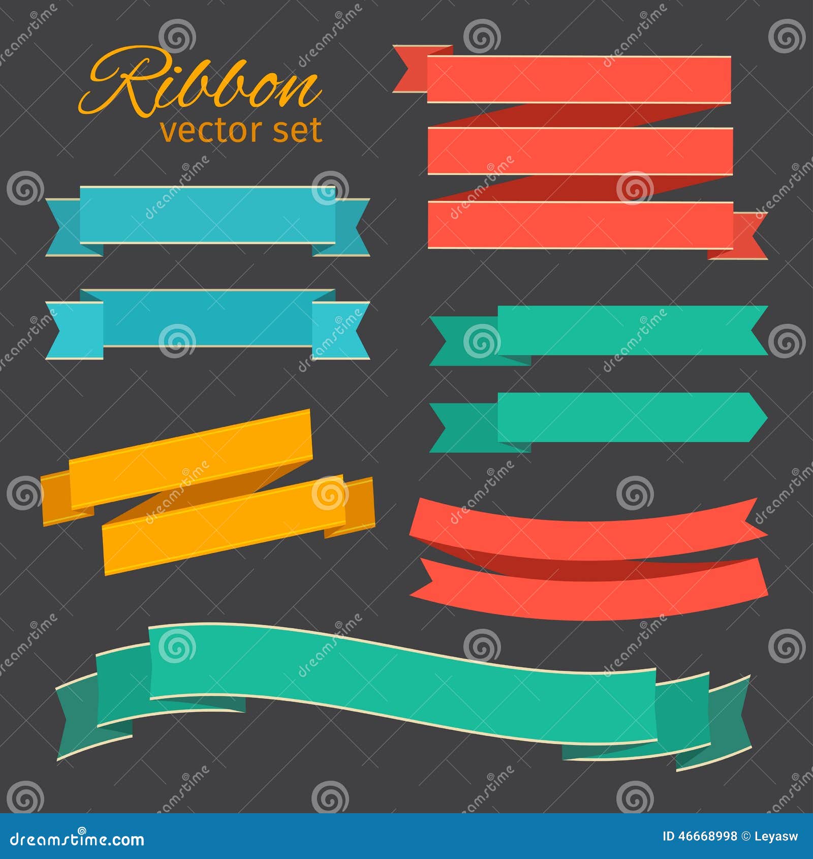 Vector Set of Business Ribbons Vintage Style for Design Stock Vector ...