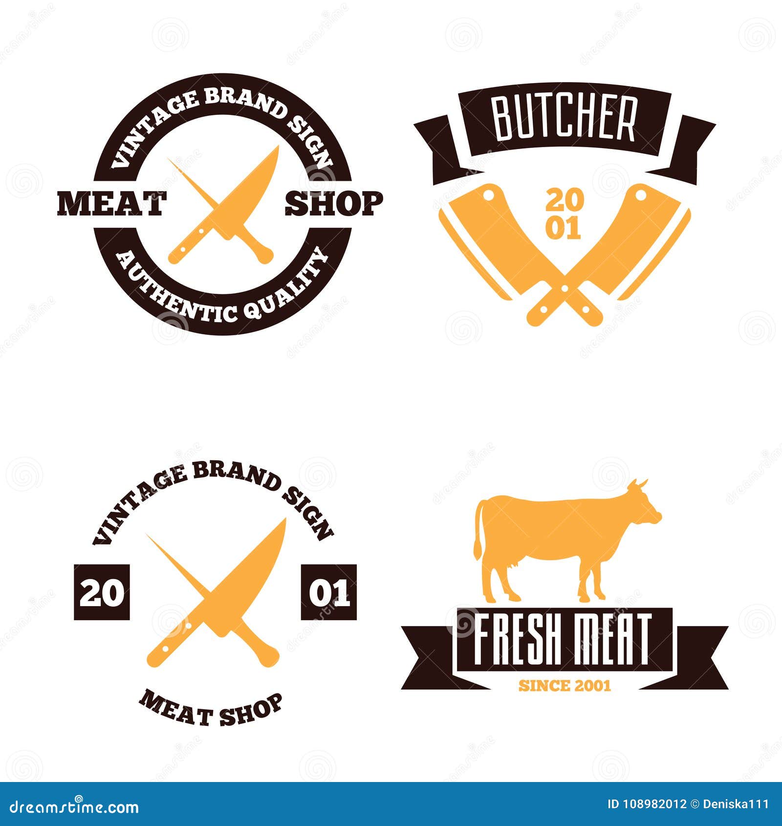 Vector Set of Butchery Labels, Badges and Design Elements Stock Vector ...