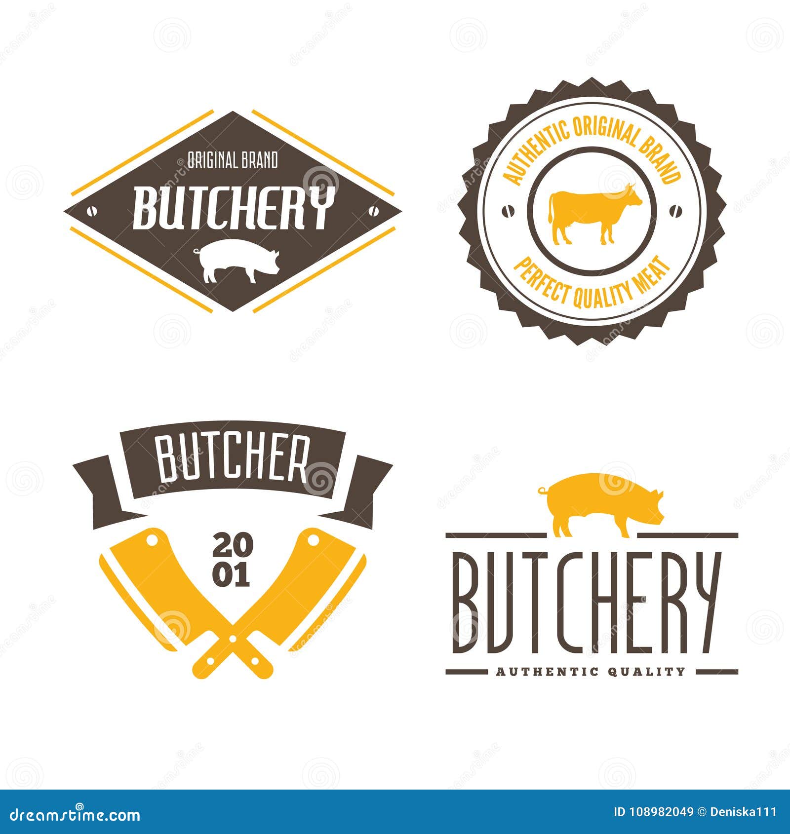 Vector Set of Butchery Labels, Badges and Design Elements Stock Vector ...