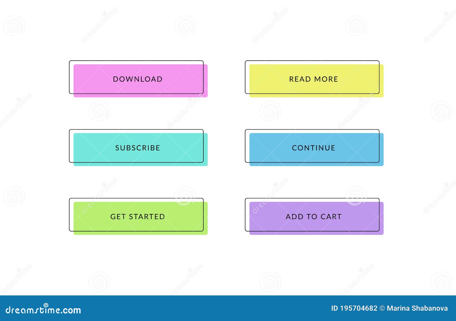 Vector set of buttons stock vector. Illustration of mobile - 195704682