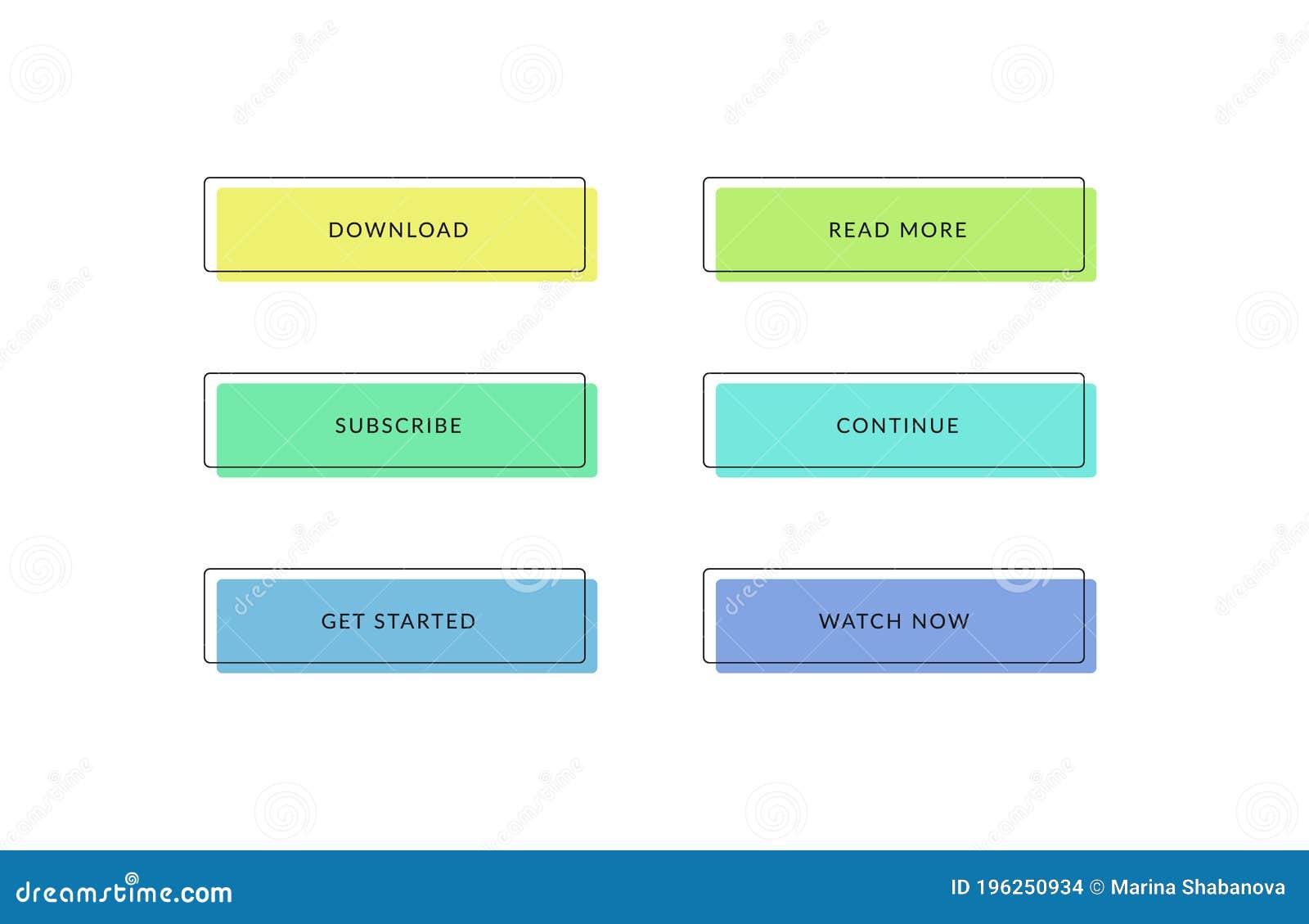 Vector set of buttons stock vector. Illustration of link - 196250934