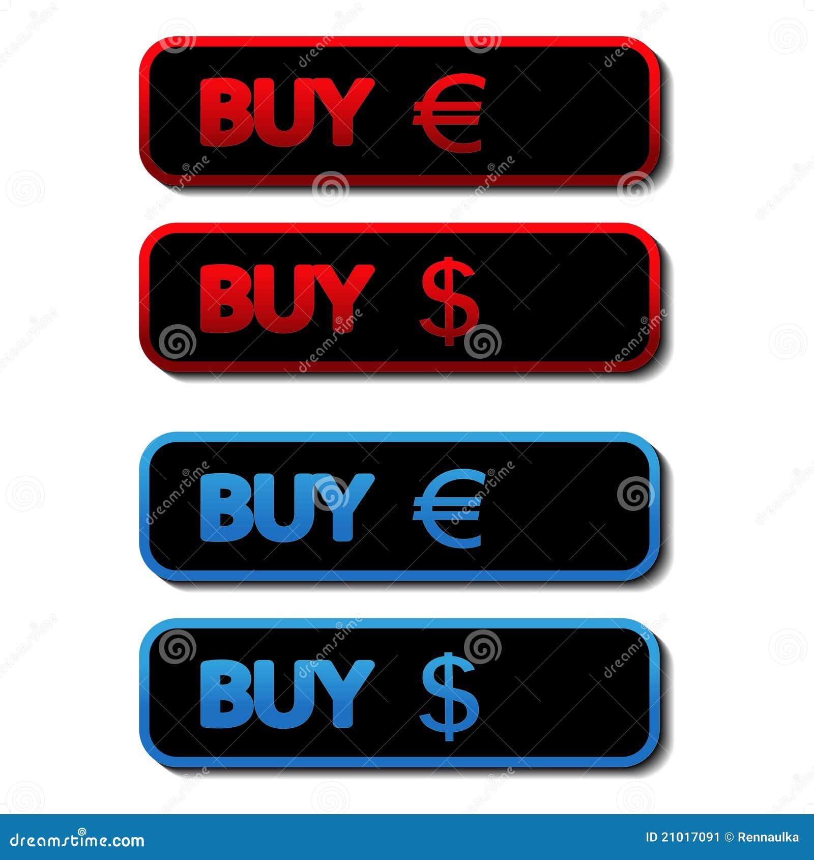 Vector set of buy buttons stock vector. Illustration of color - 21017091