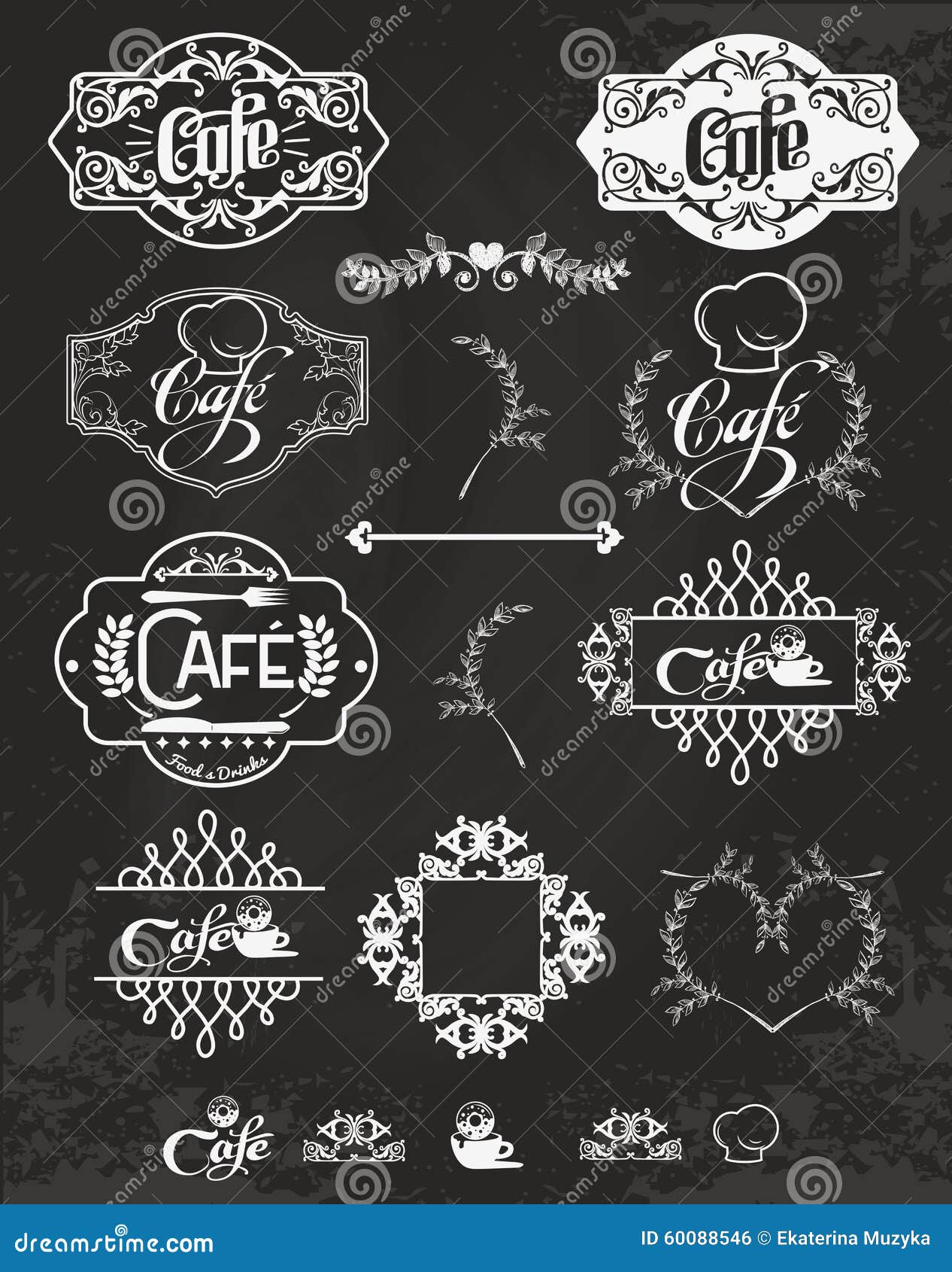 Vector Set of Cafe Labels, Design Elements Stock Vector - Illustration ...