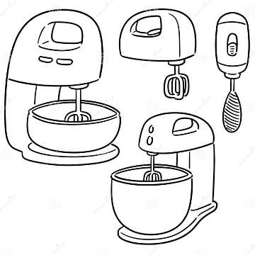 Vector set of cake mixer stock vector. Illustration of design - 144478853