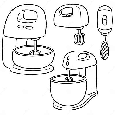 Vector set of cake mixer stock vector. Illustration of design - 144478853