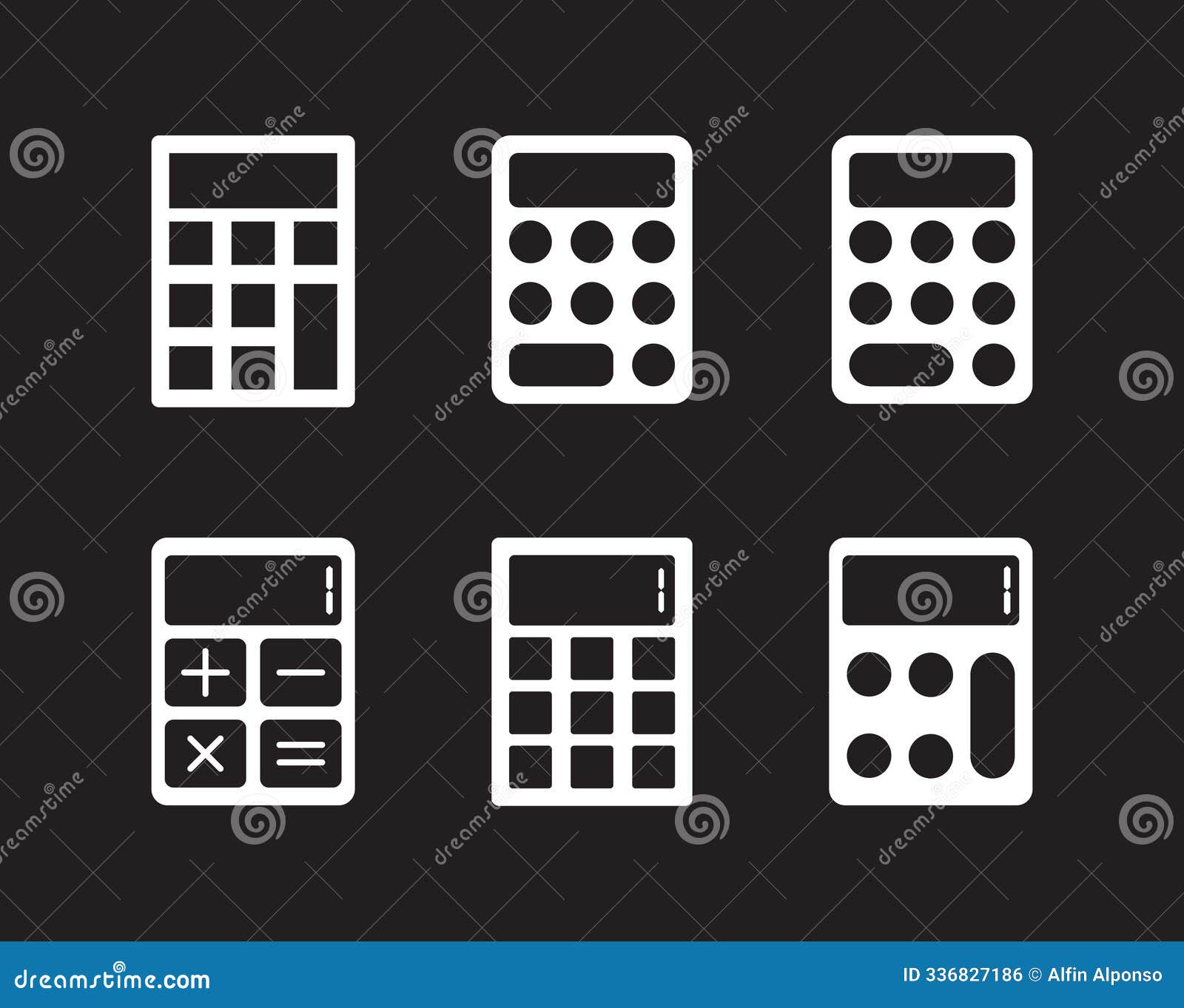 Vector Set of Calculator Icon Symbols Stock Illustration - Illustration ...