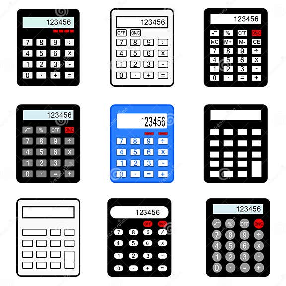 Vector Set of Calculators of Various Types Stock Vector - Illustration ...