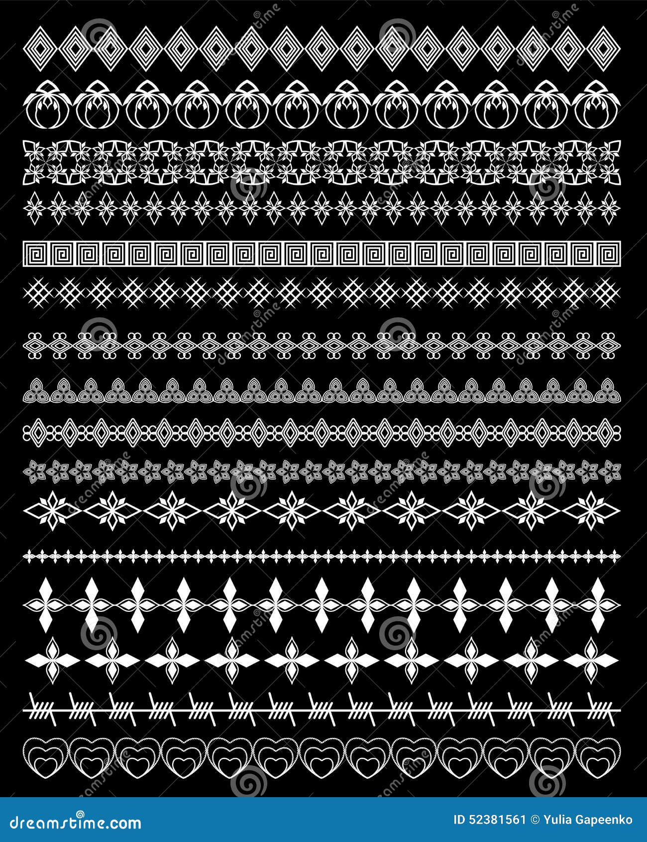Vector Set of Calligraphic Design Borders Elements Stock Vector ...