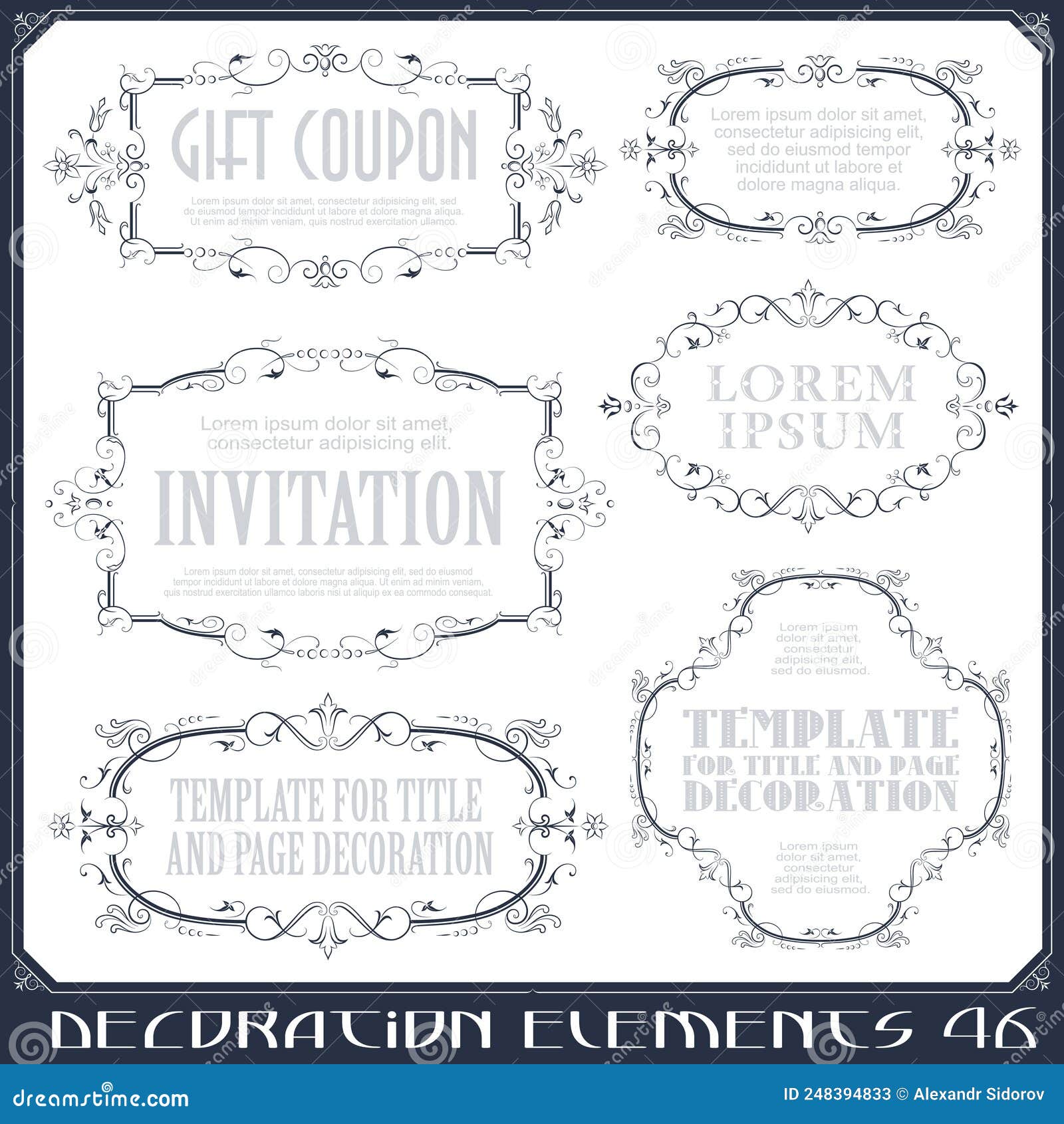 Vector Set of Calligraphic Design Elements and Page Decor Stock Vector ...