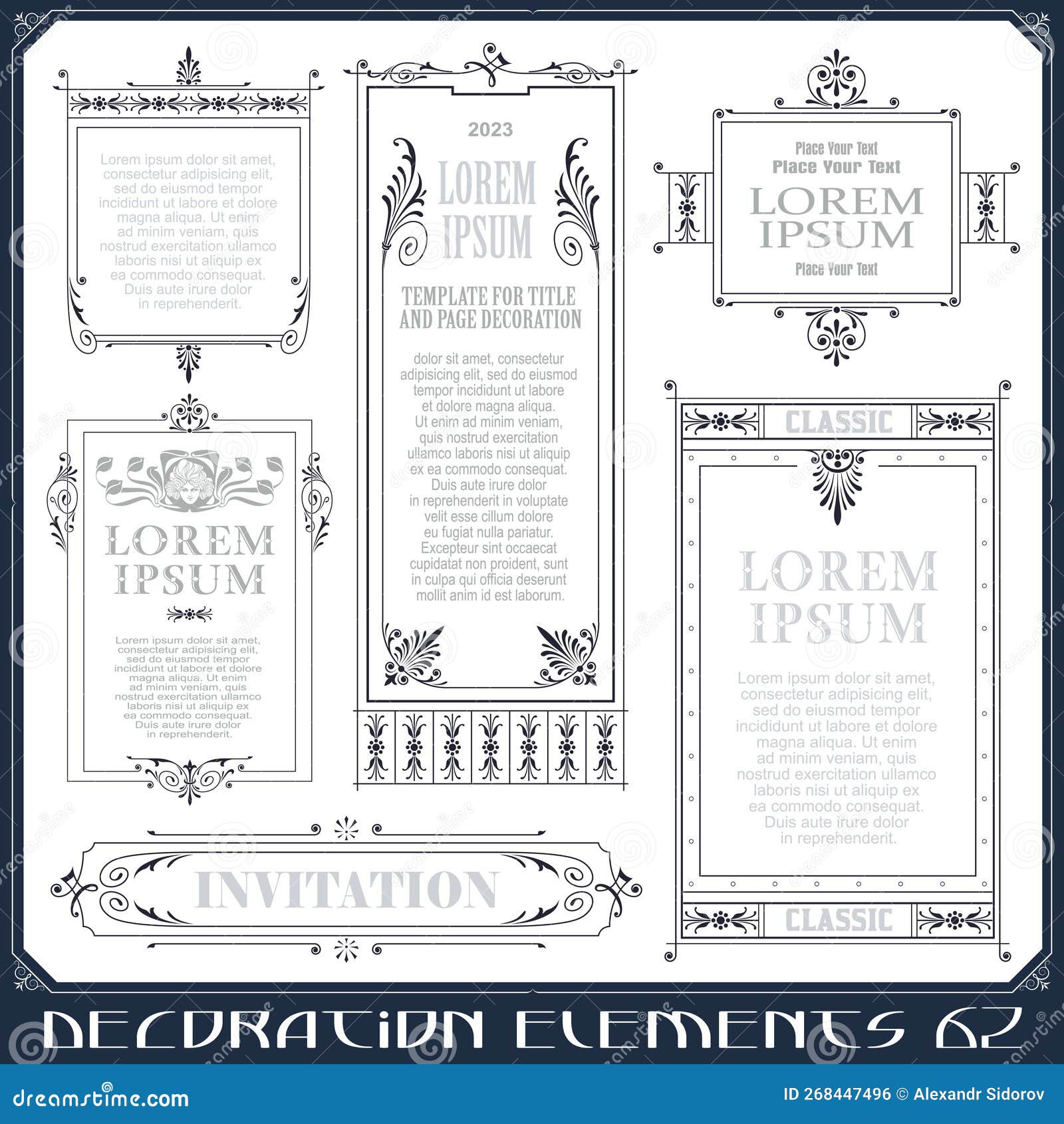 Vector Set of Calligraphic Design Elements and Page Decor Stock Vector ...