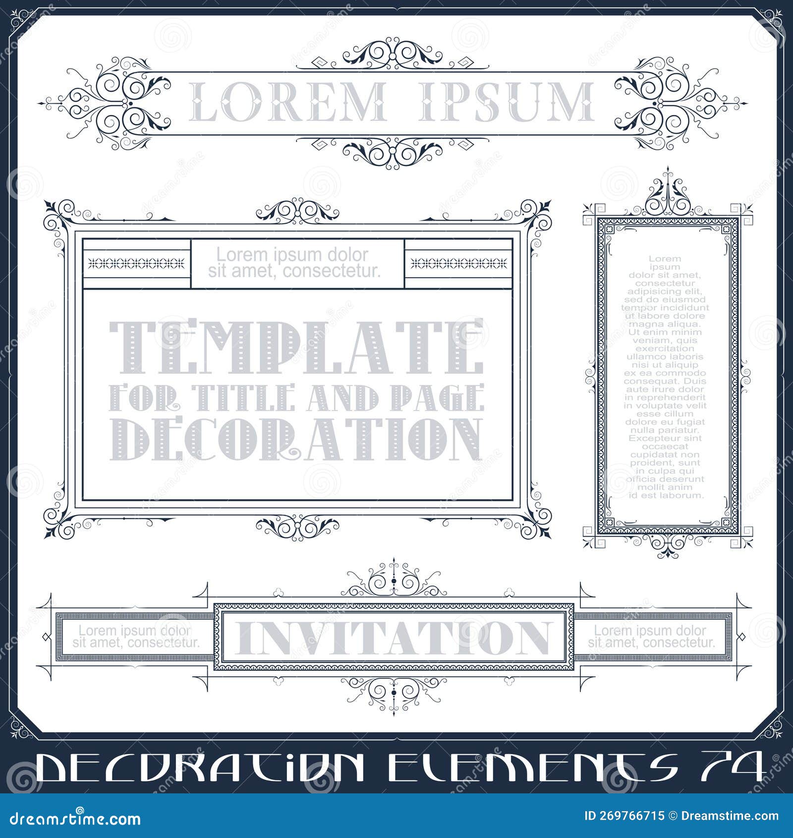 Vector Set of Calligraphic Design Elements and Page Decor Stock Vector ...