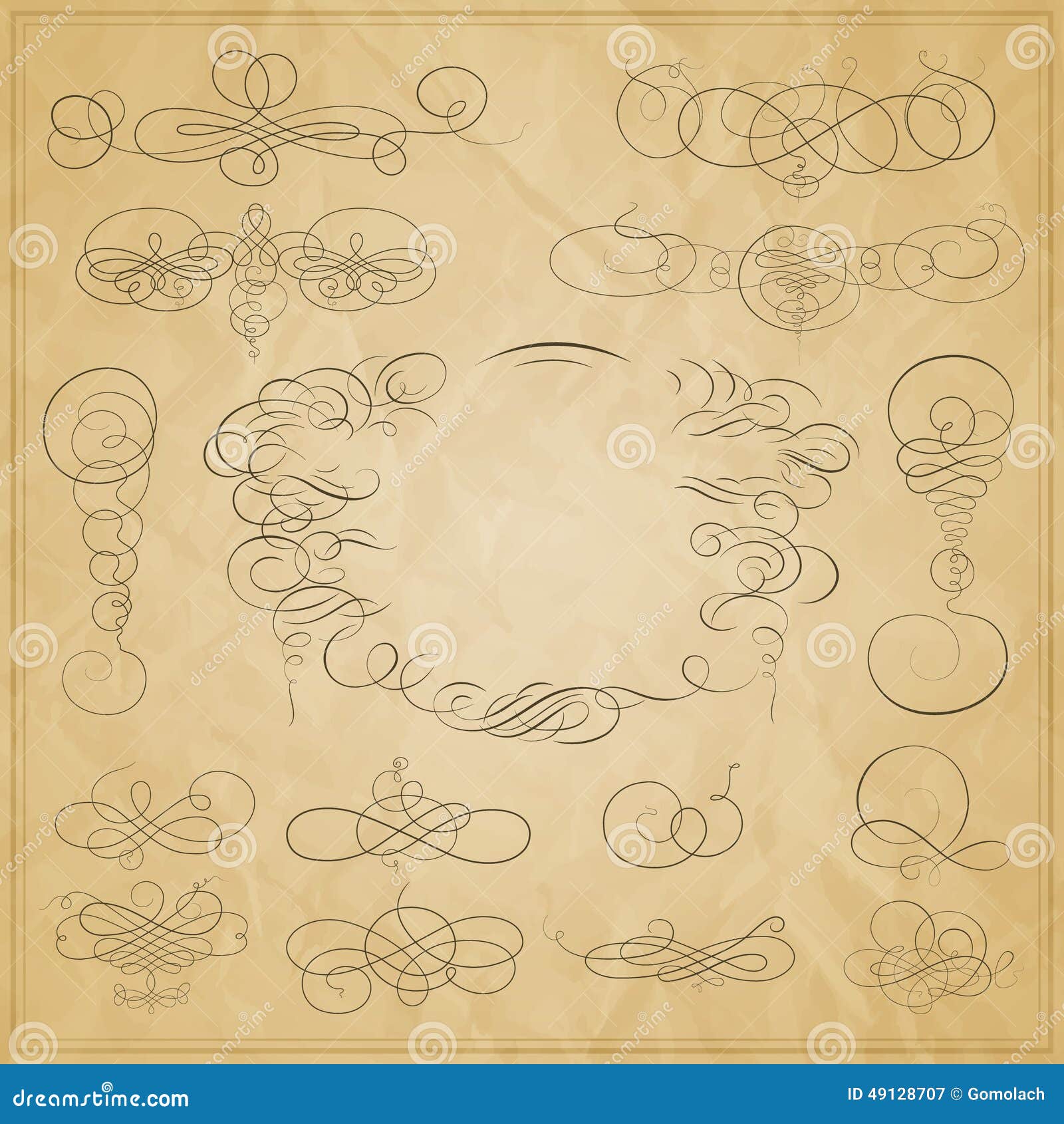 Vector Set of Calligraphic Elements for Design. Stock Vector ...