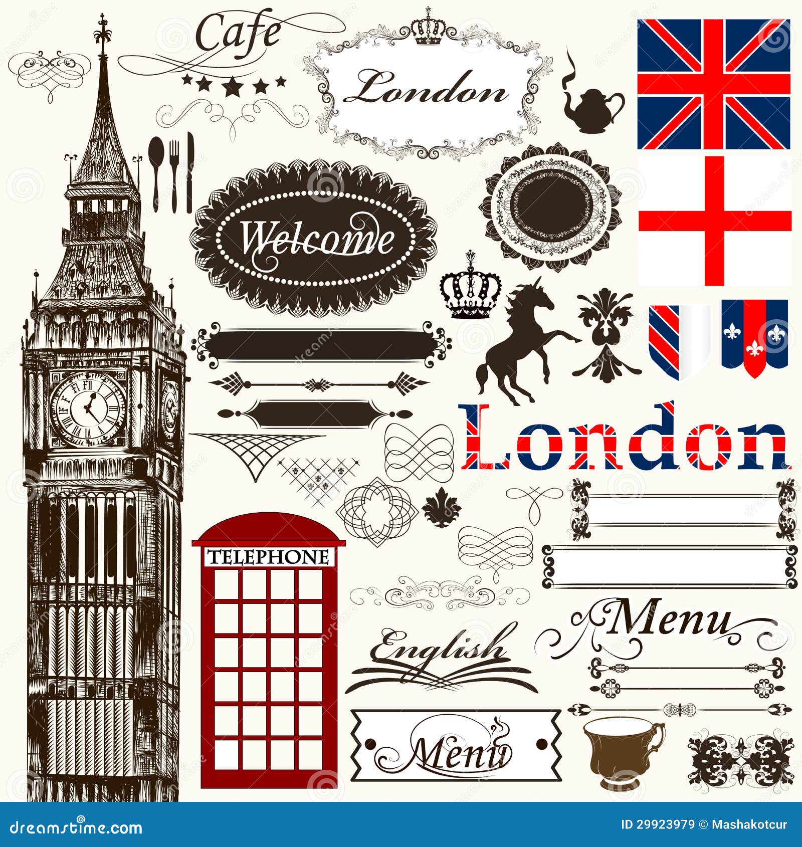 Calligraphic Design Elements and Page Decorations London Theme Stock ... Calligraphic Design Elements and Page Decorations London Theme Stock ...