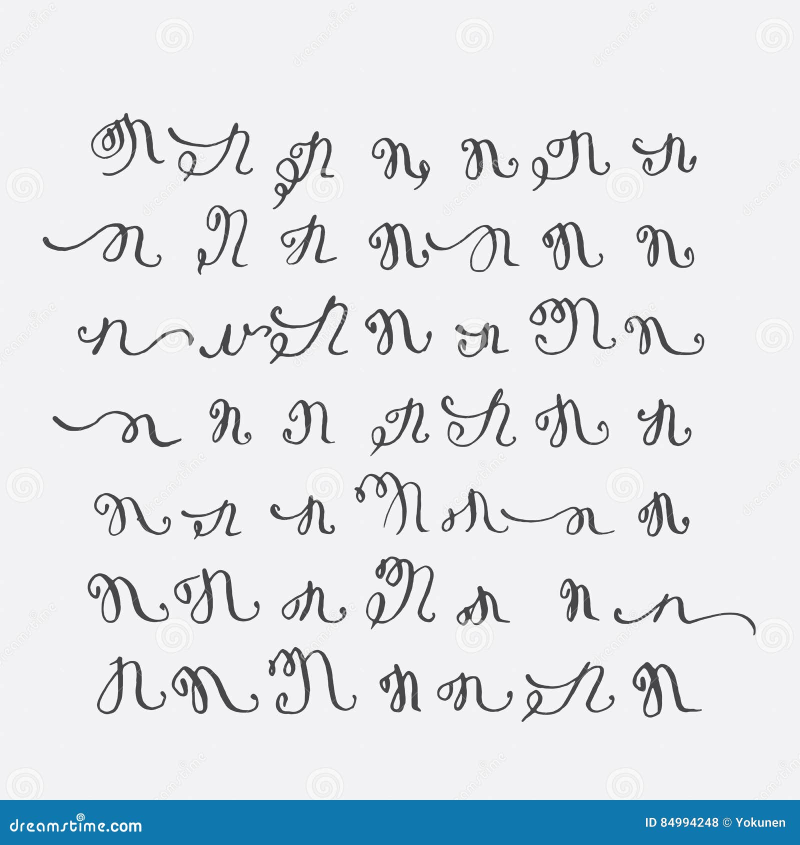 Vector Set of Calligraphic Letters M, Handwritten with Pointed Nib ...