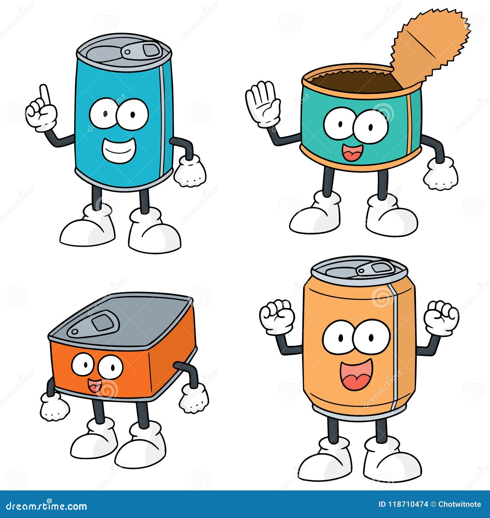 Vector set of can cartoon stock vector. Illustration of beer - 118710474