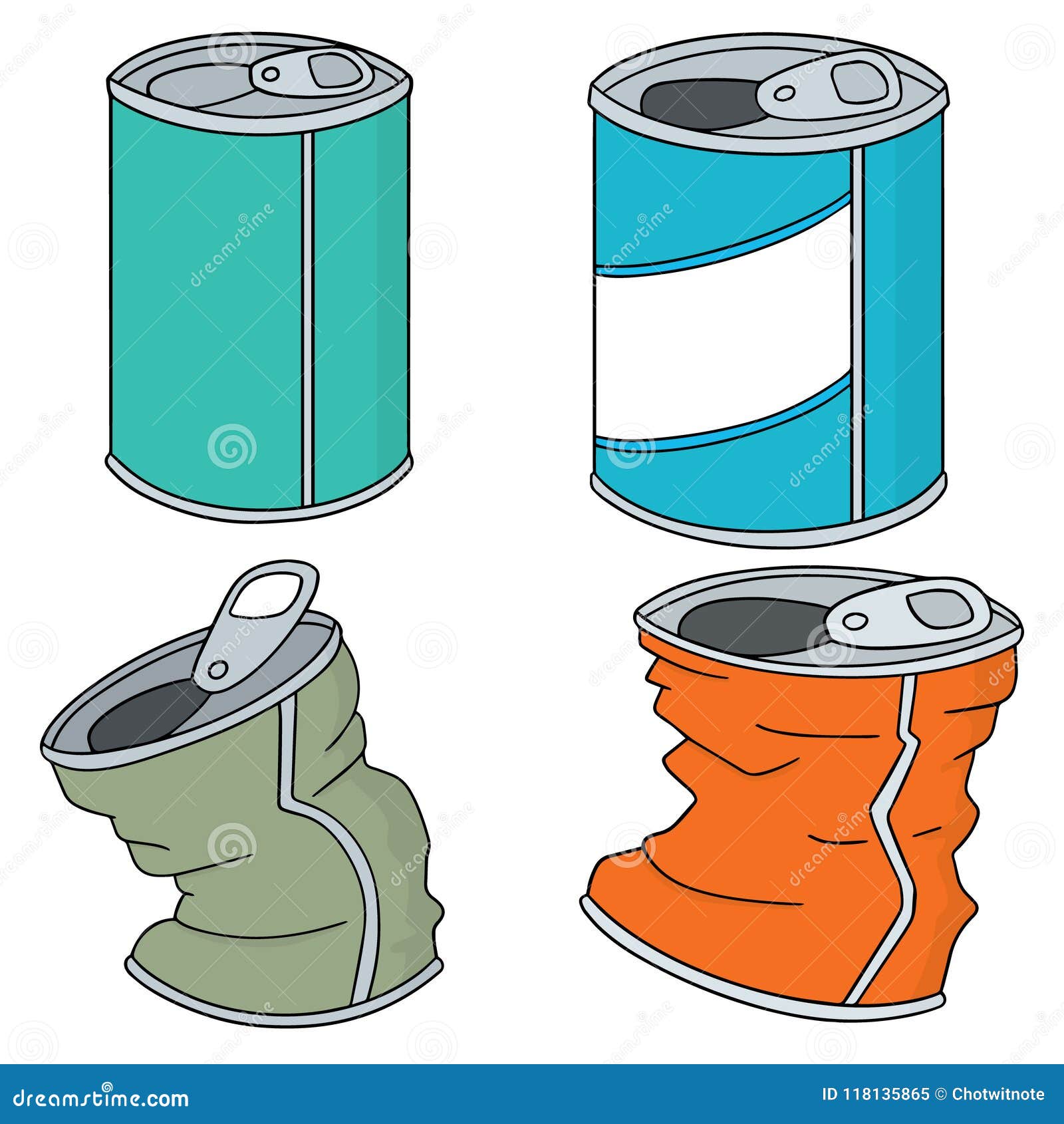 Vector set of can stock vector. Illustration of decoration - 118135865