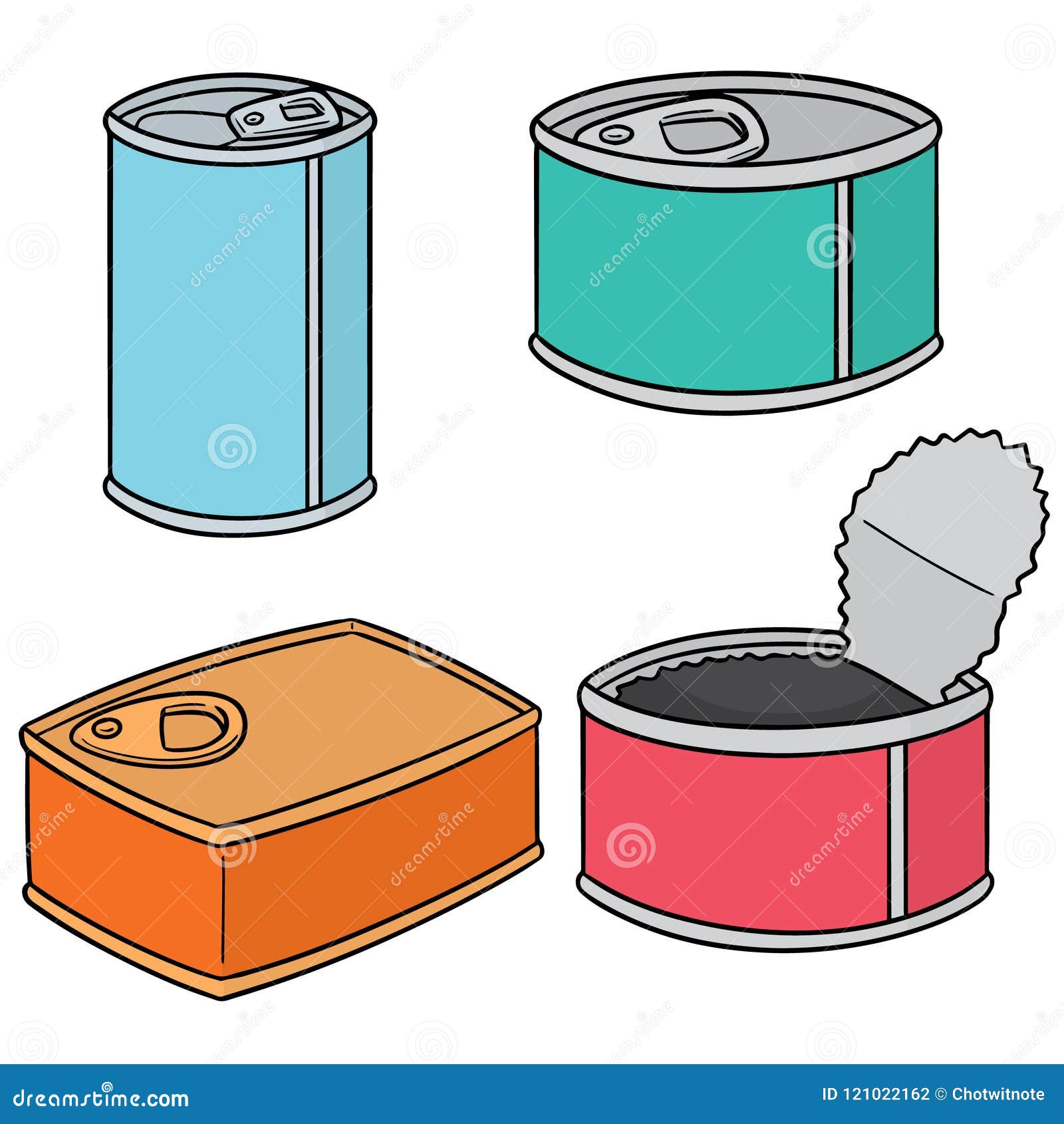 Vector set of can stock vector. Illustration of graphic - 121022162