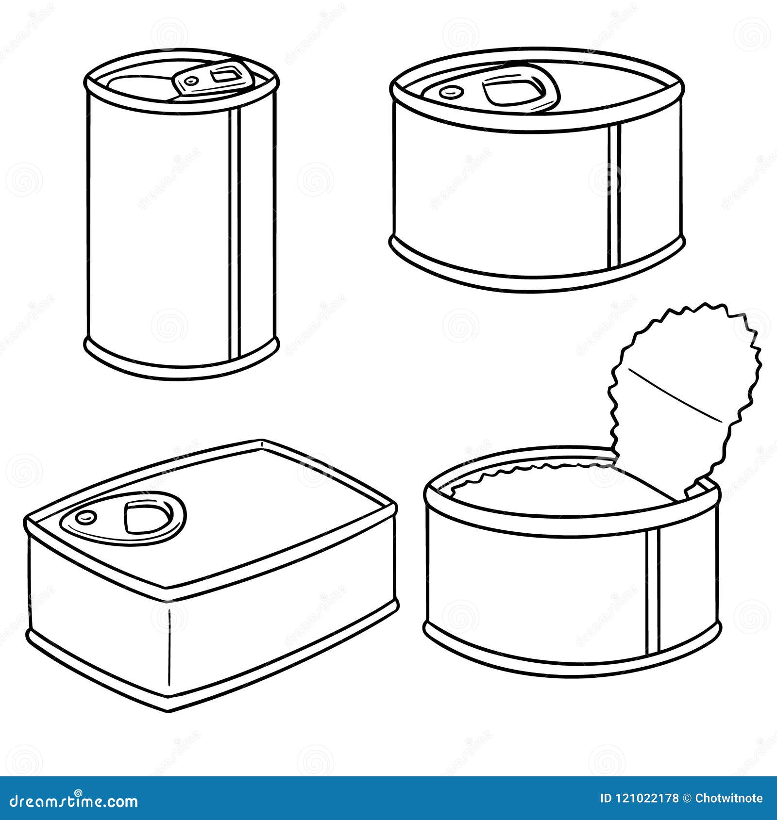 Vector set of can stock vector. Illustration of beverage - 121022178