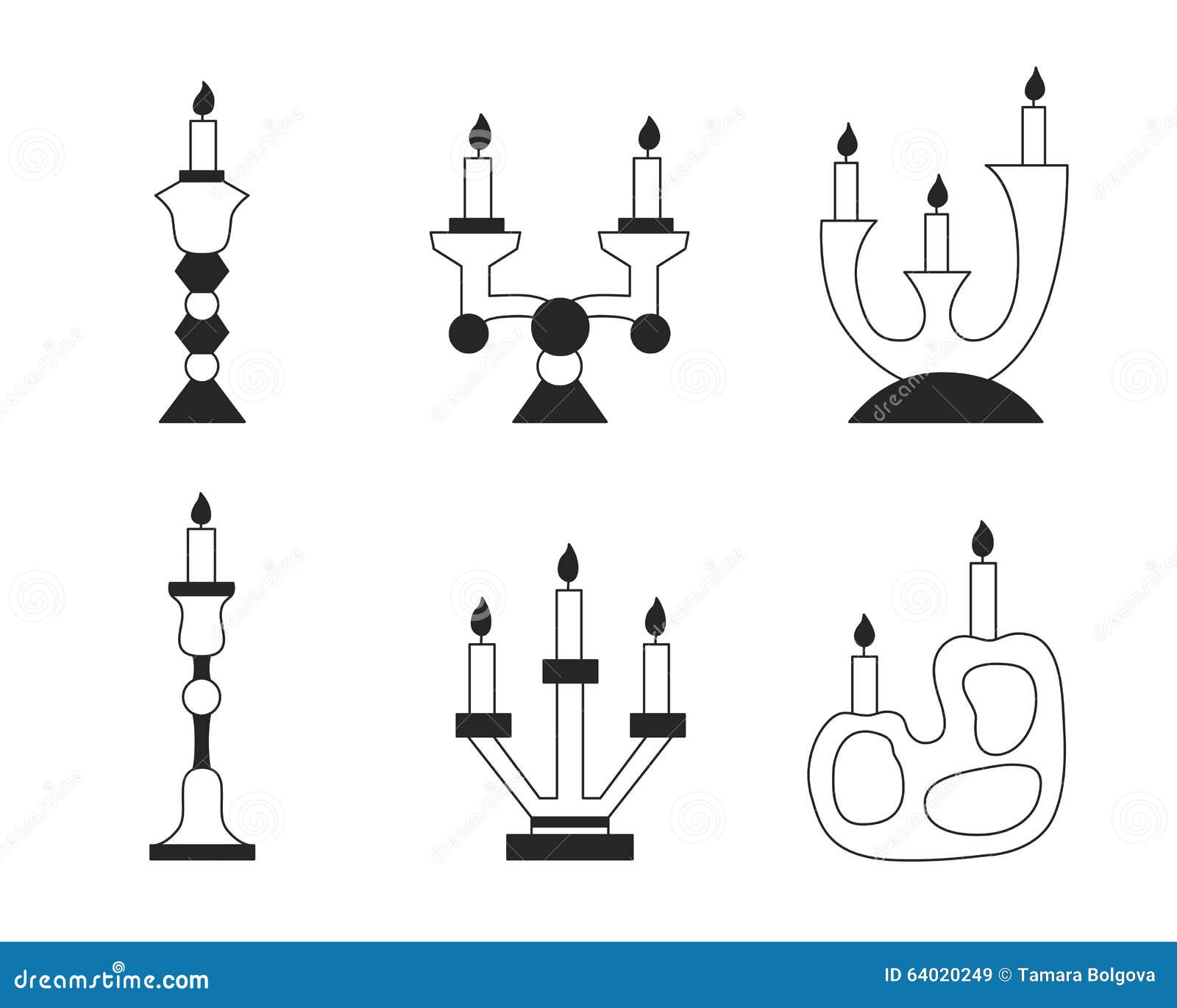 Vector Set Of Candlesticks | CartoonDealer.com #64020249
