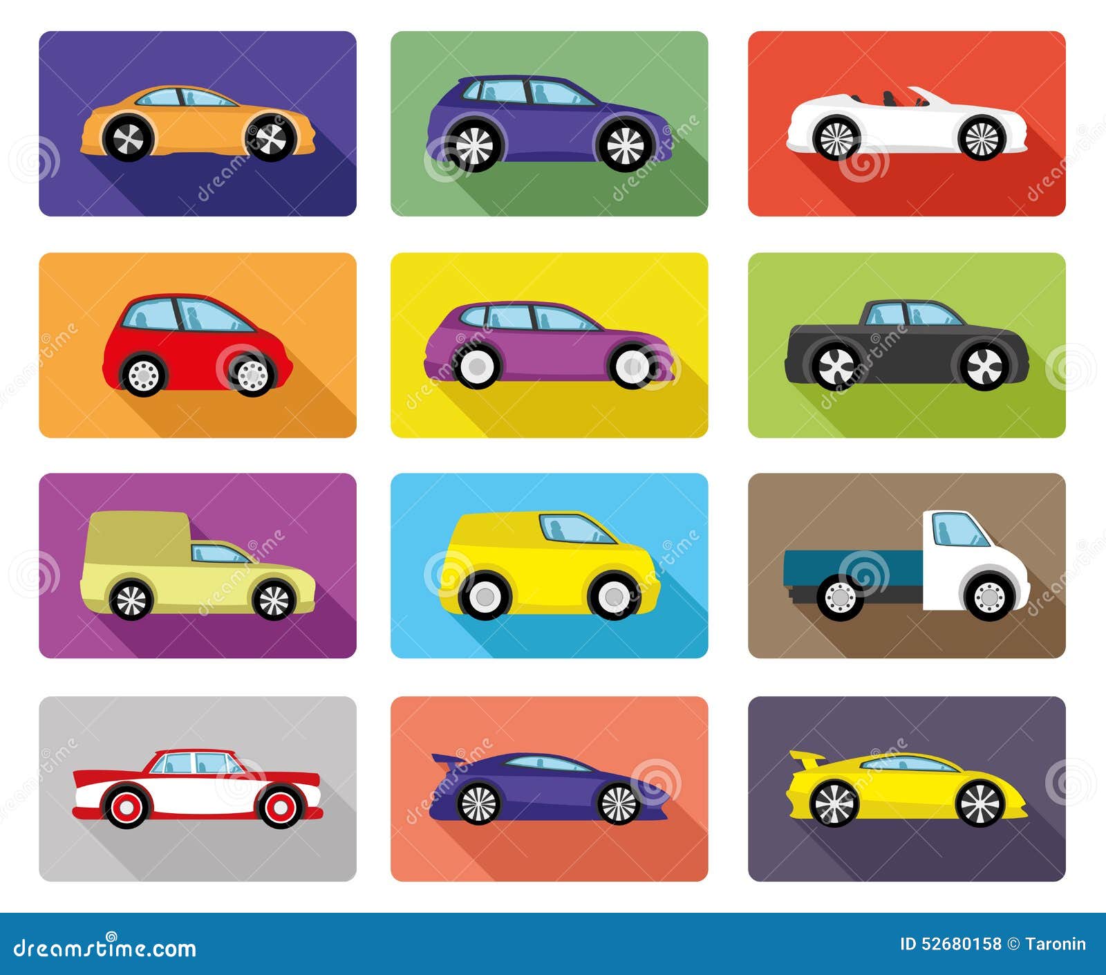 Vector set. Car icons. stock vector. Illustration of icon - 52680158