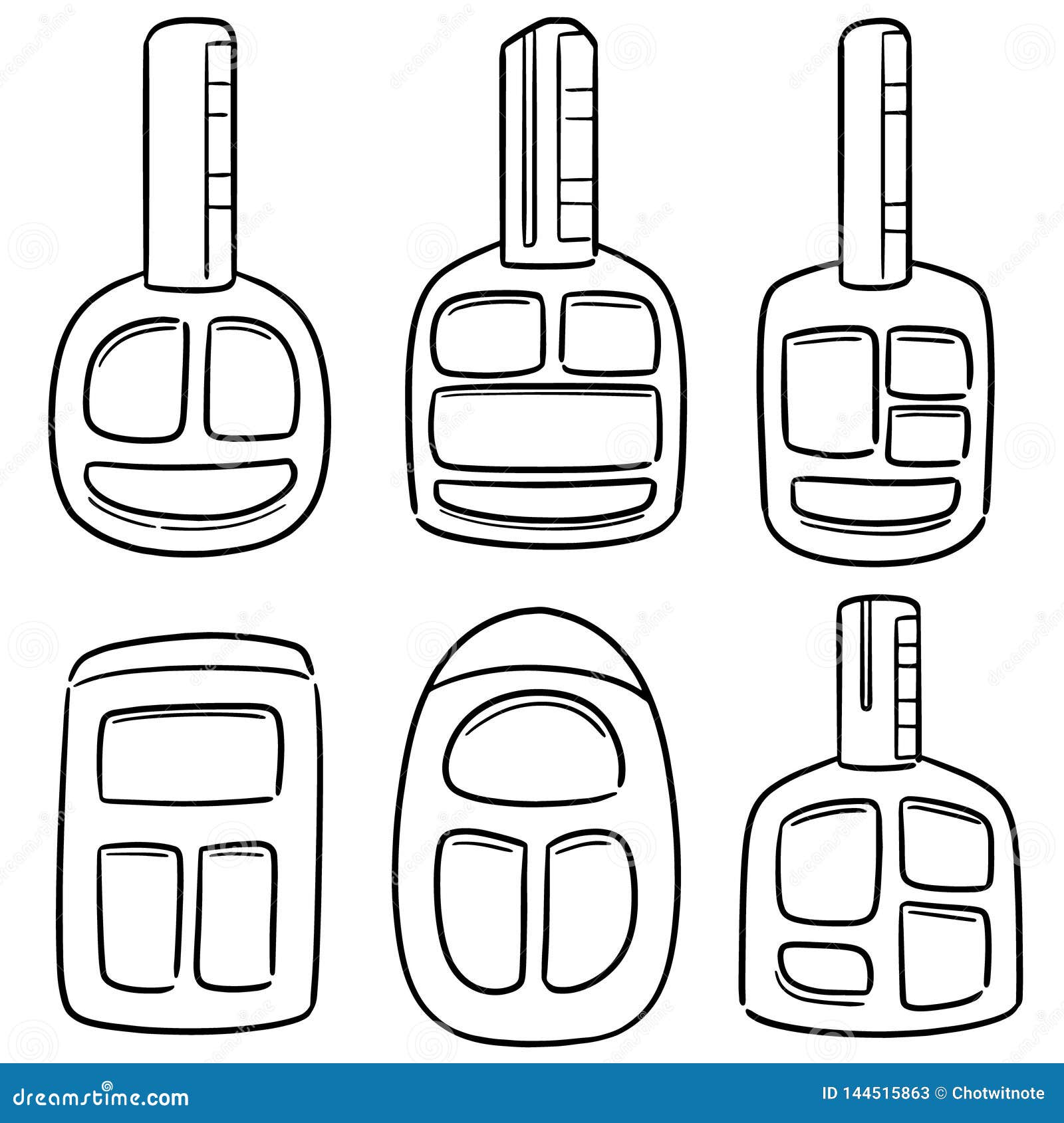 Vector set of car keys stock vector. Illustration of keypad - 144515863
