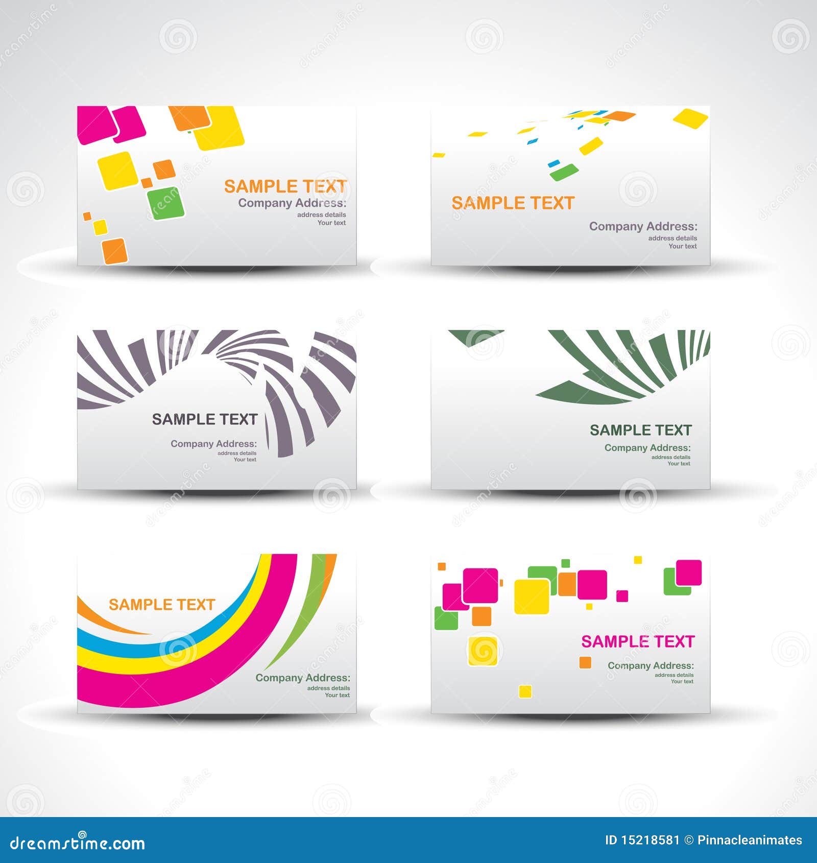 Vector set of card stock vector. Illustration of form - 15218581