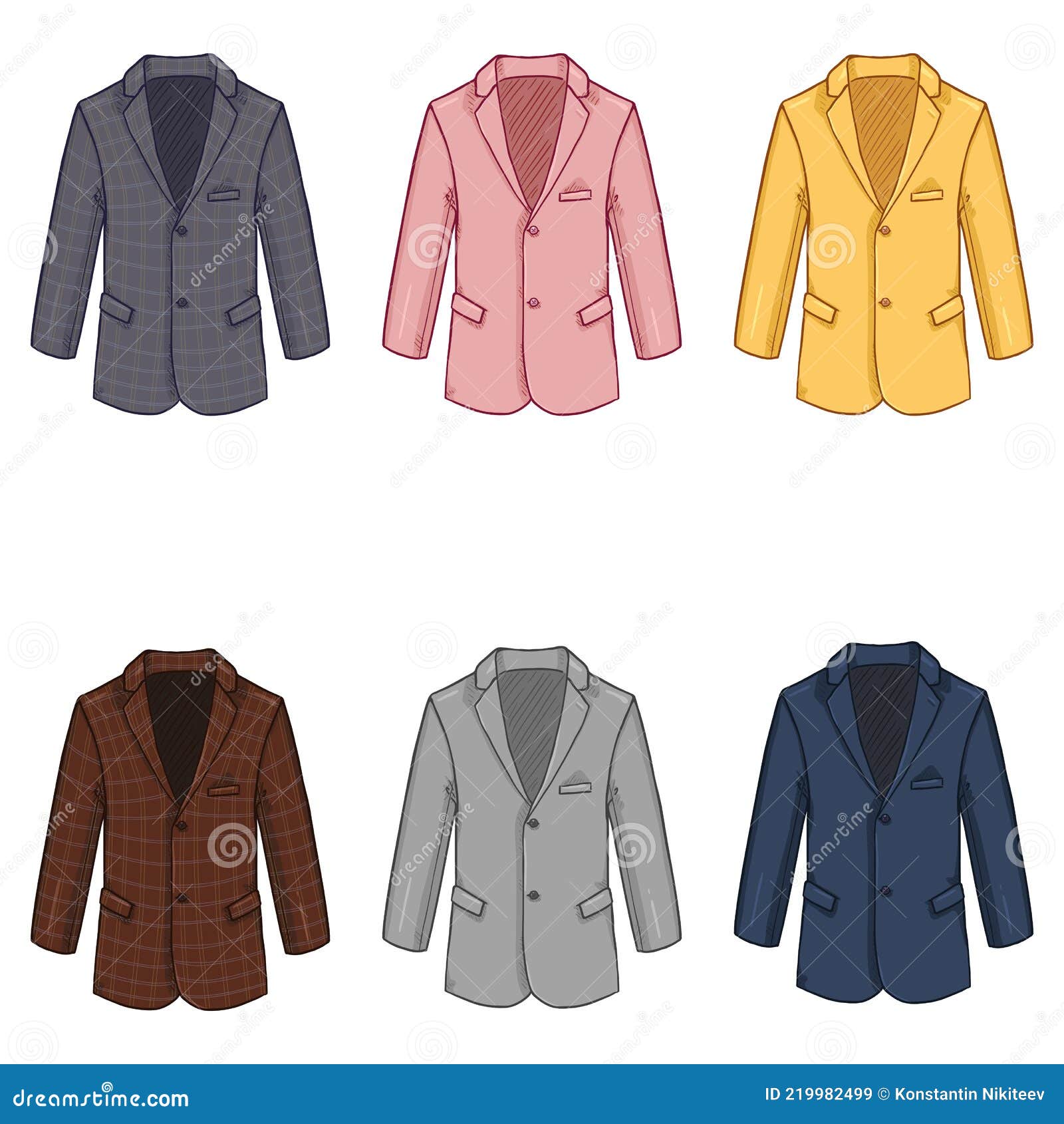 Vector Set of Cartoon Blazers Stock Vector - Illustration of ...