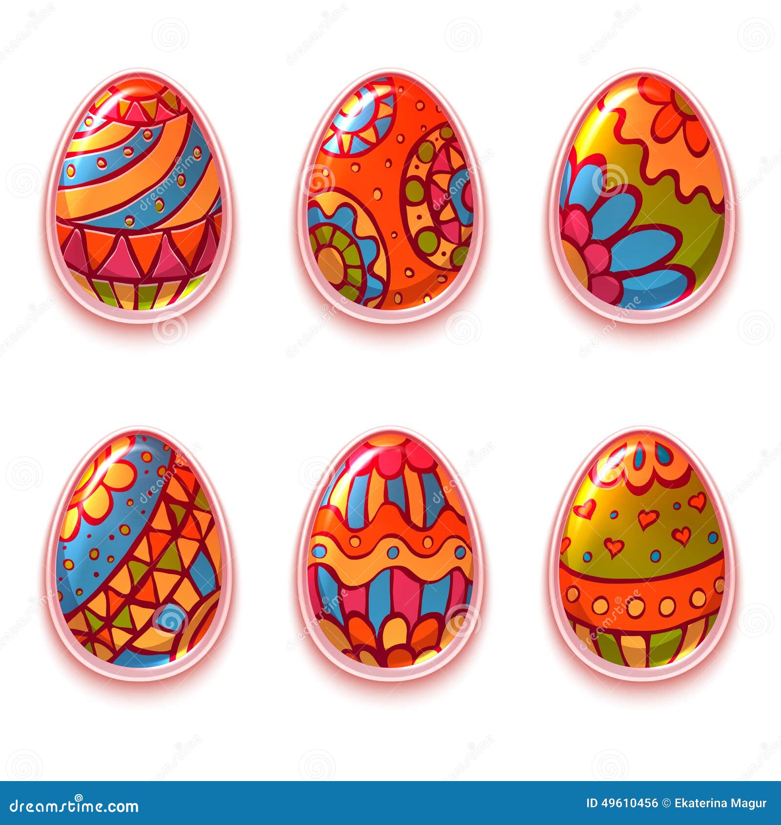 Vector Set of Cartoon Color Eggs for Easter Stock Vector - Illustration ... Vector Set of Cartoon Color Eggs for Easter Stock Vector - Illustration ...