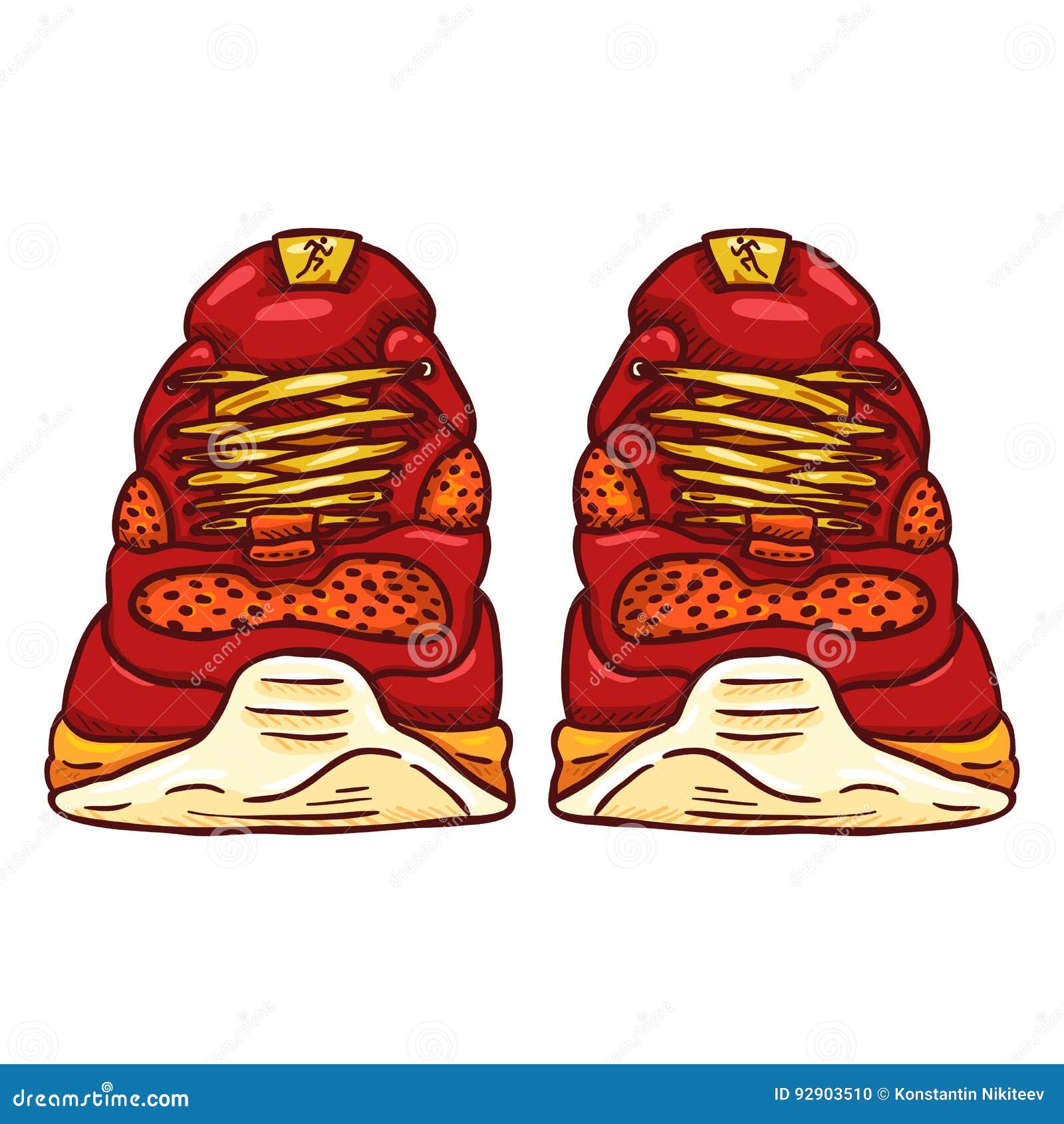 Vector Set of Cartoon Color Shoes Items. Stock Vector - Illustration of ...