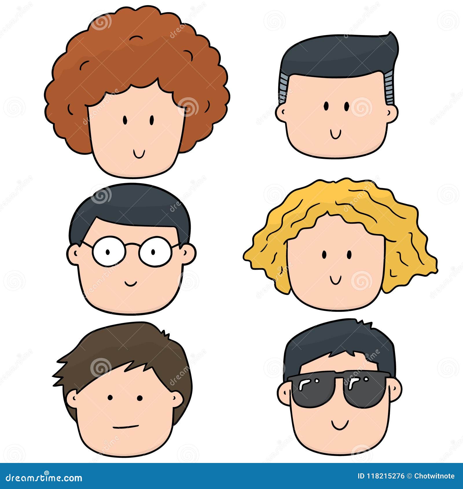 Vector set of cartoon face stock vector. Illustration of drawing ...