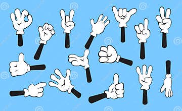 Vector Set of Cartoon Hands Stock Vector - Illustration of decor ...