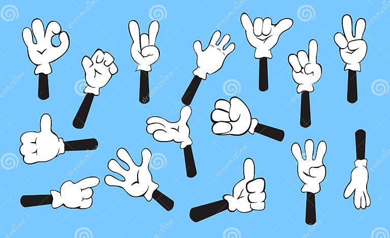 Vector Set of Cartoon Hands Stock Vector - Illustration of decor ...