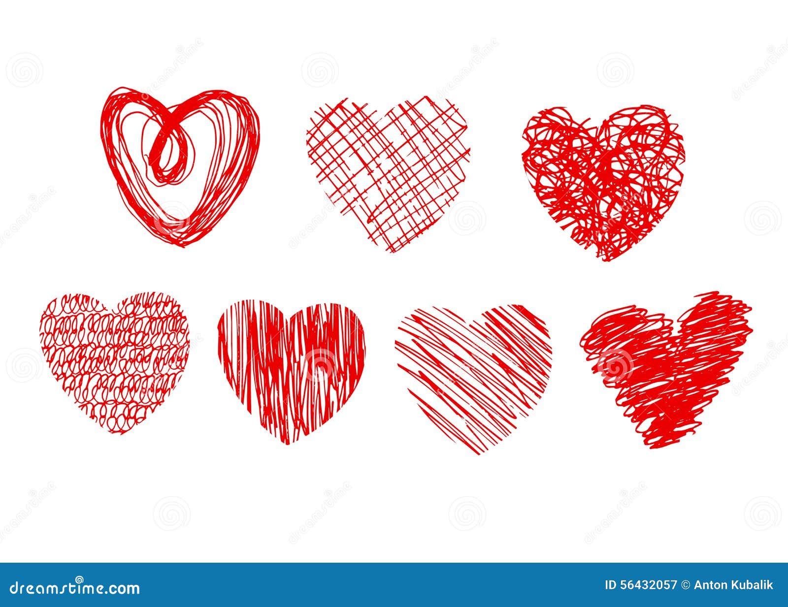 Vector Set of Cartoon Hearts Stock Vector - Illustration of card ...