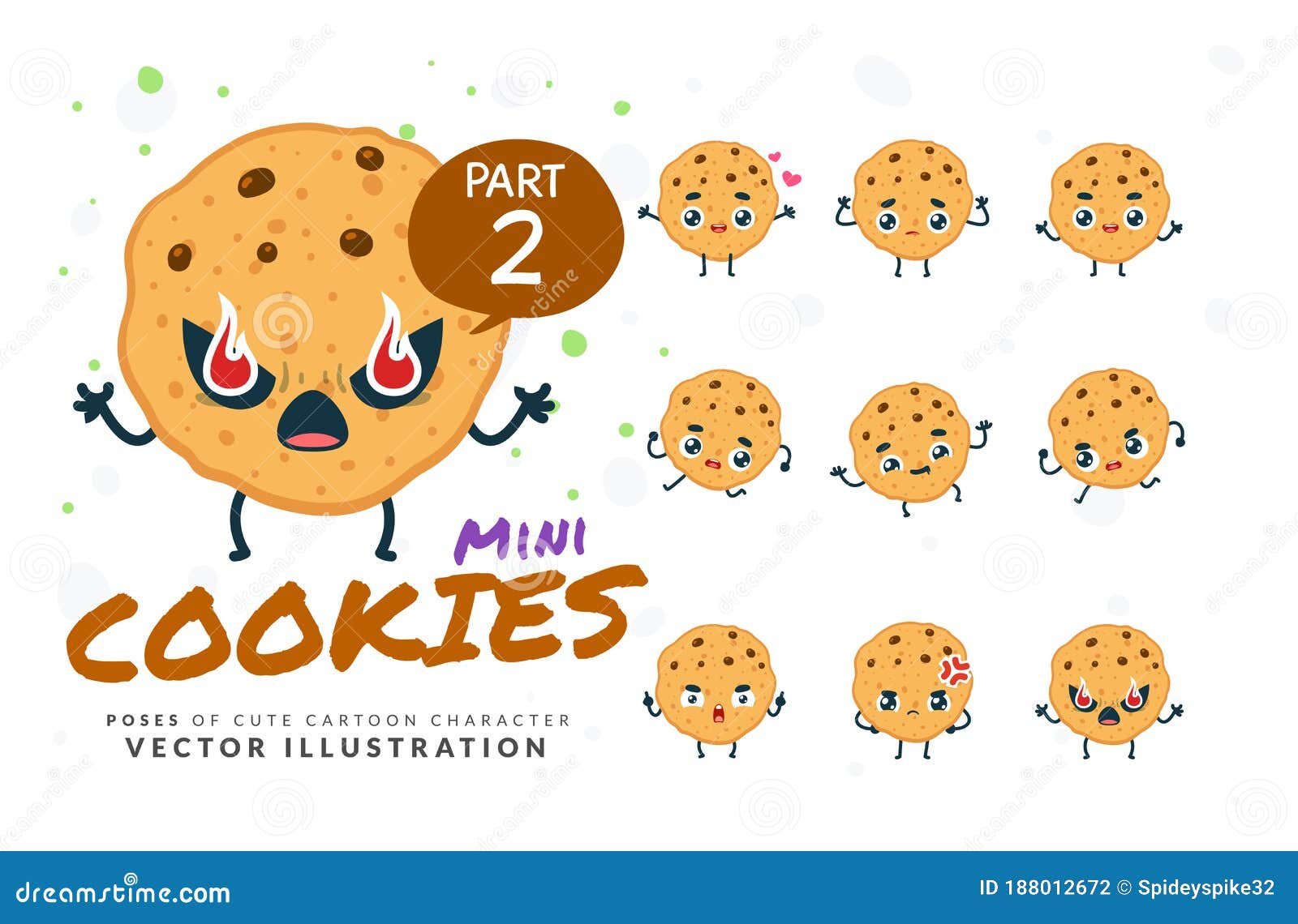 Vector Set of Cartoon Images of Cookies. Part 2 Stock Illustration ...