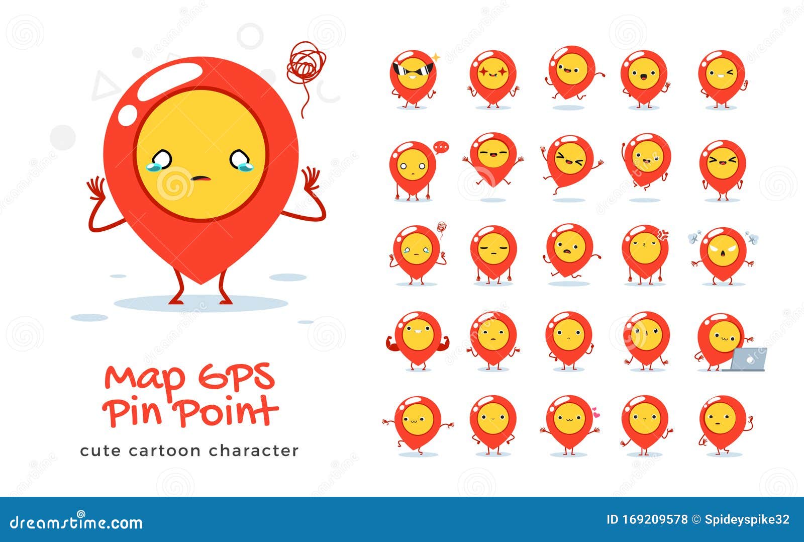 Vector Set of Cartoon Images of GPS Stock Illustration - Illustration ...