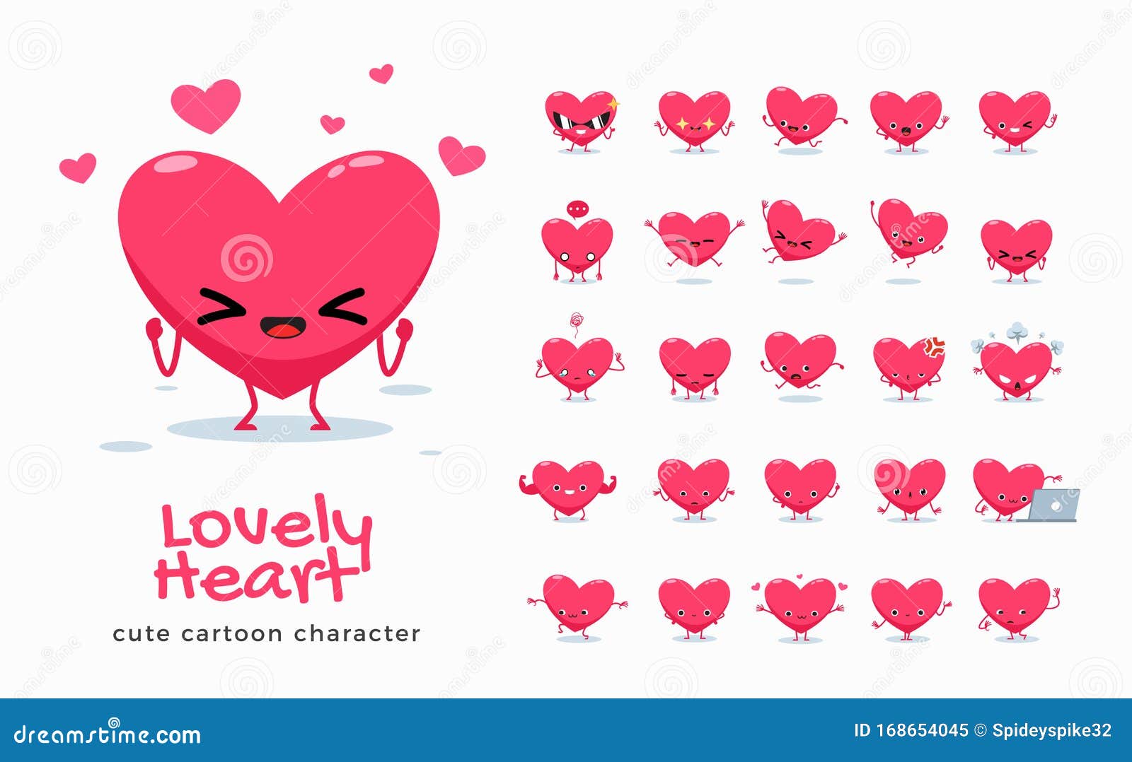 Vector Set of Cartoon Images of Love. Vector Illustration Stock ...